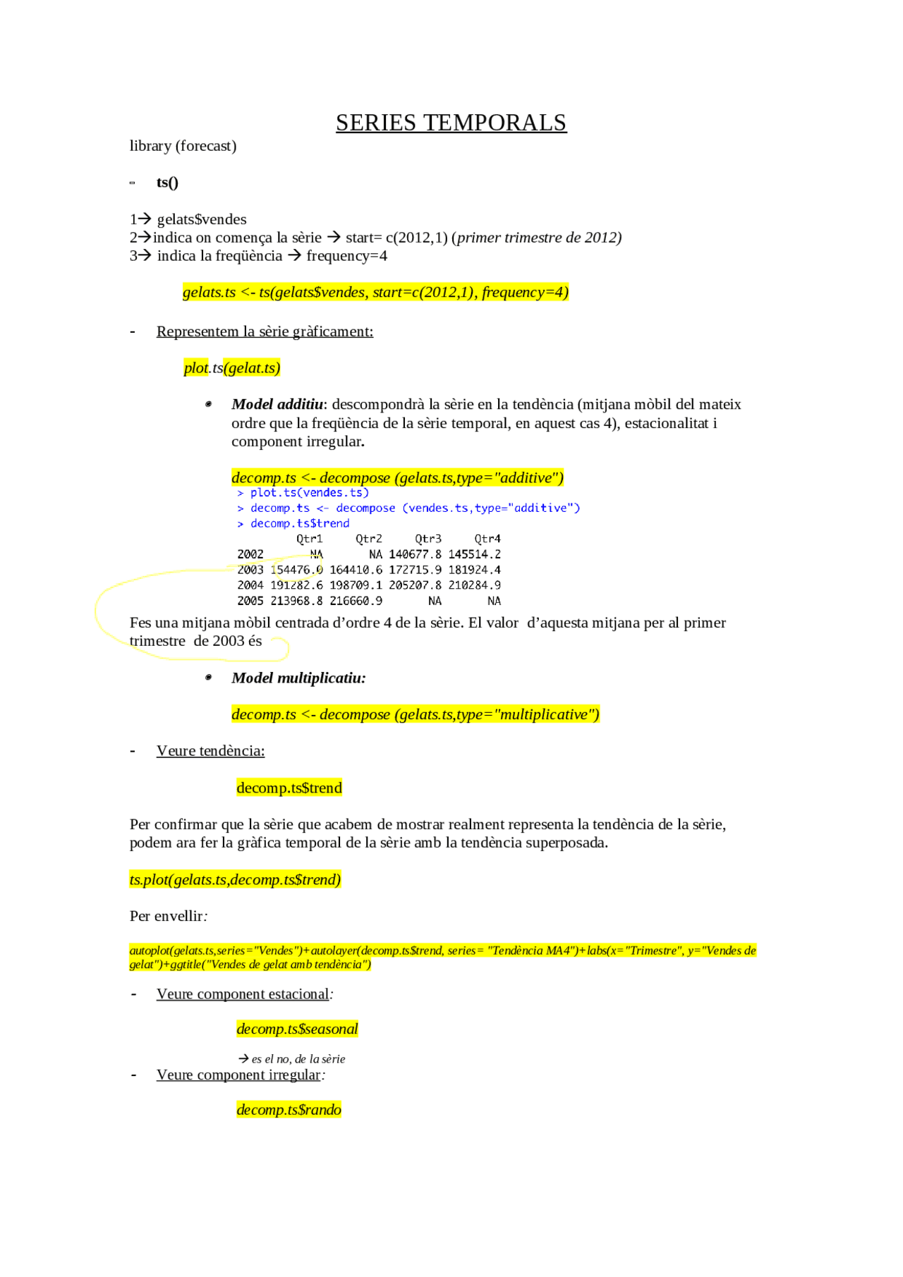 Tutorial Serie temporal - Docsity
