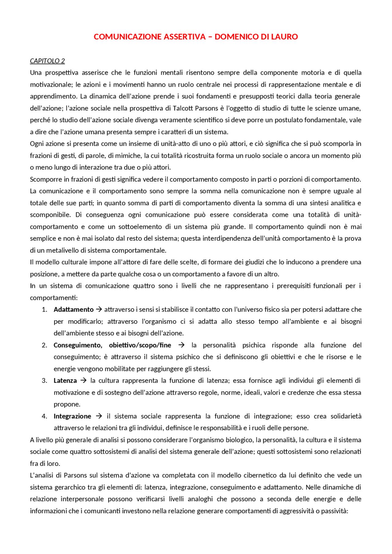 Riassunti Comunicazione Assertiva Docsity