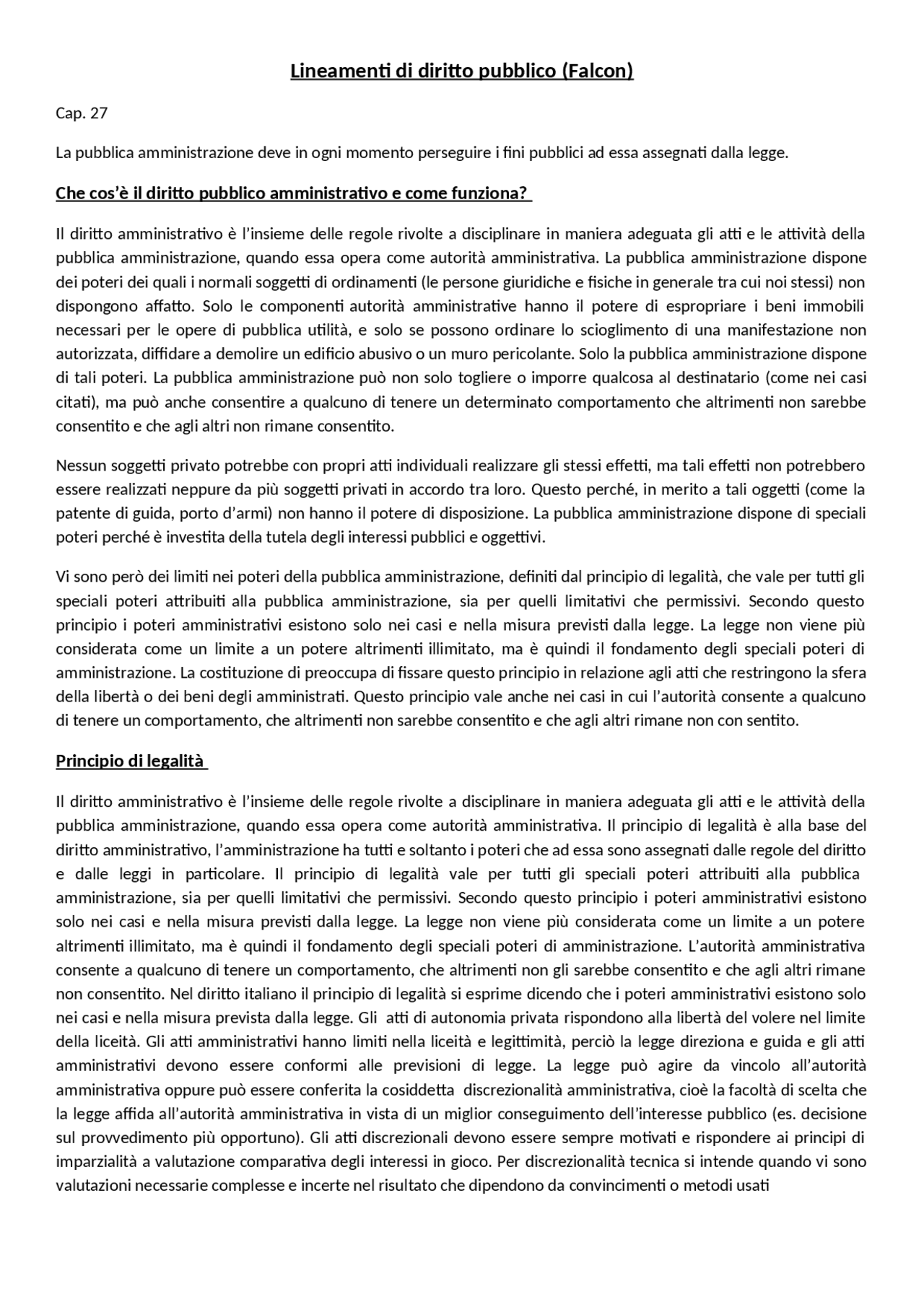 Lineamenti Di Diritto Pubblico Falcon Docsity