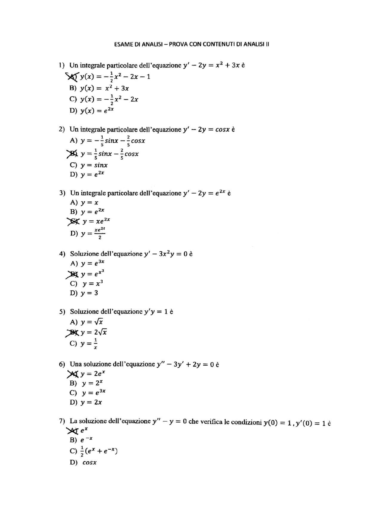 Elaborato Analisi 2 Esame Superato Docsity