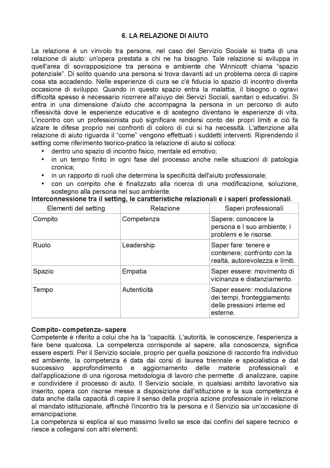 Metodi Del Servizio Sociale La Relazione Daiuto Docsity