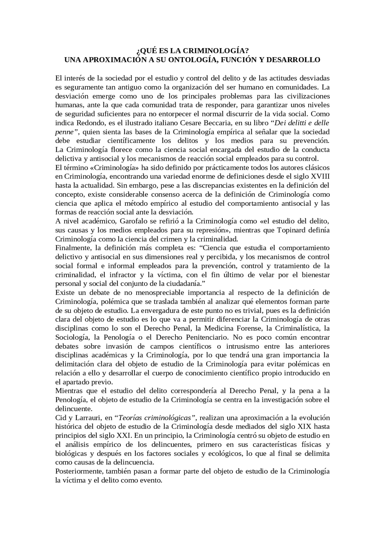 Apuntes Primero De Criminología Docsity