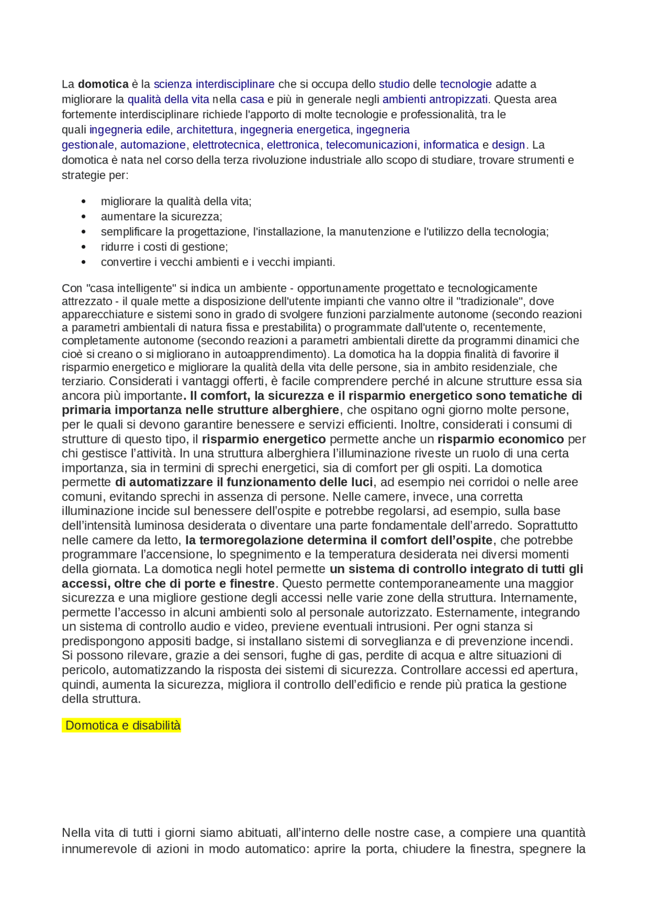 Domotica Approfondimento Docsity