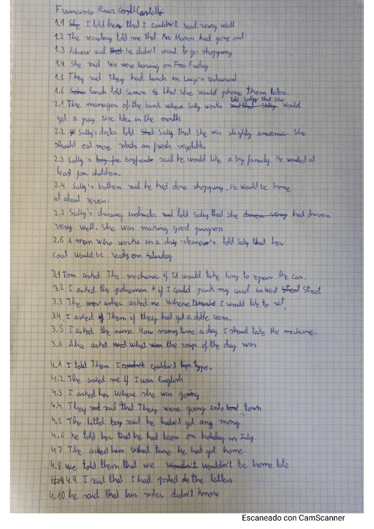 Ingles Ejercicios Primer Trimestre Docsity