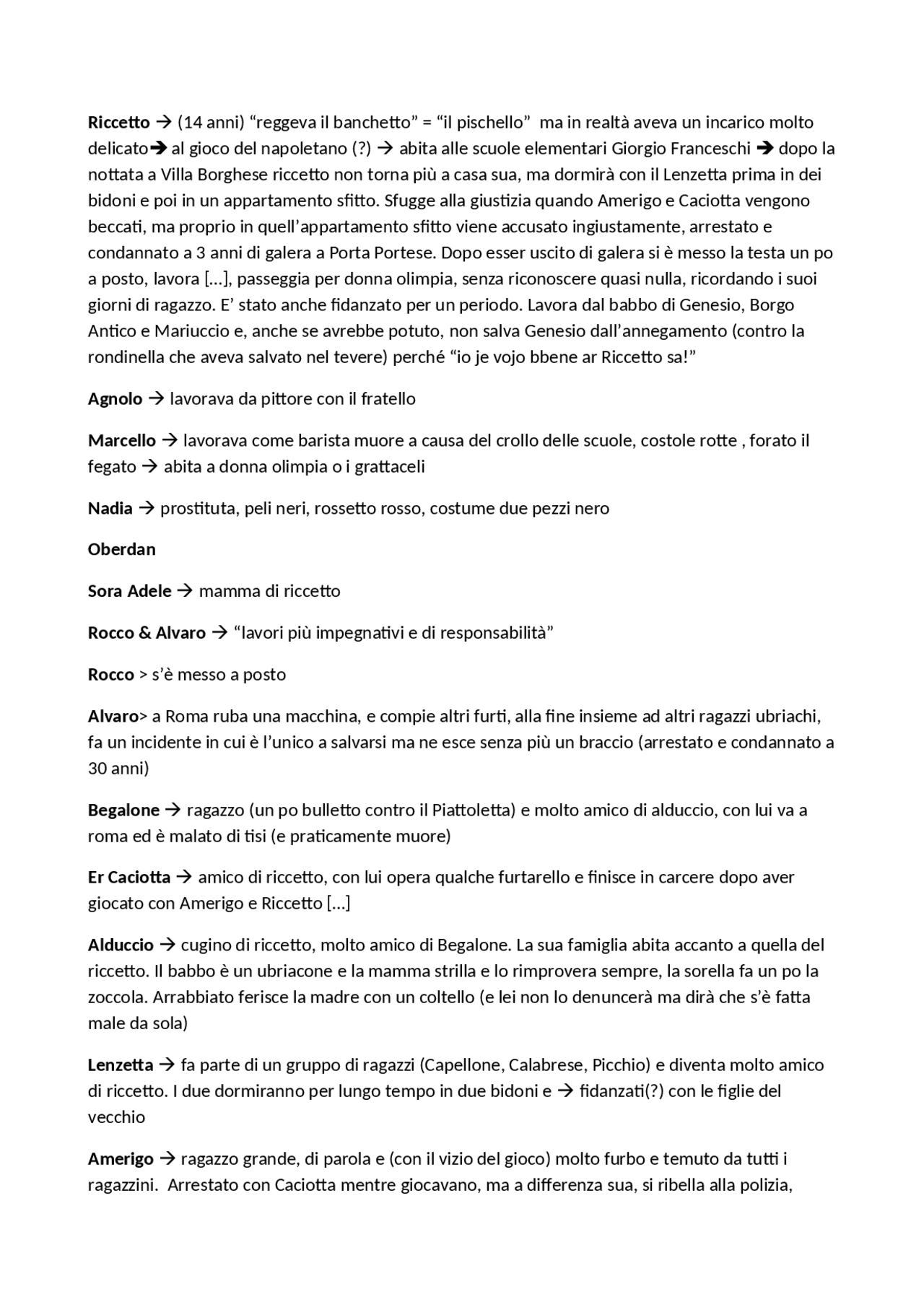 Ragazzi Di Vita Pasolini Docsity