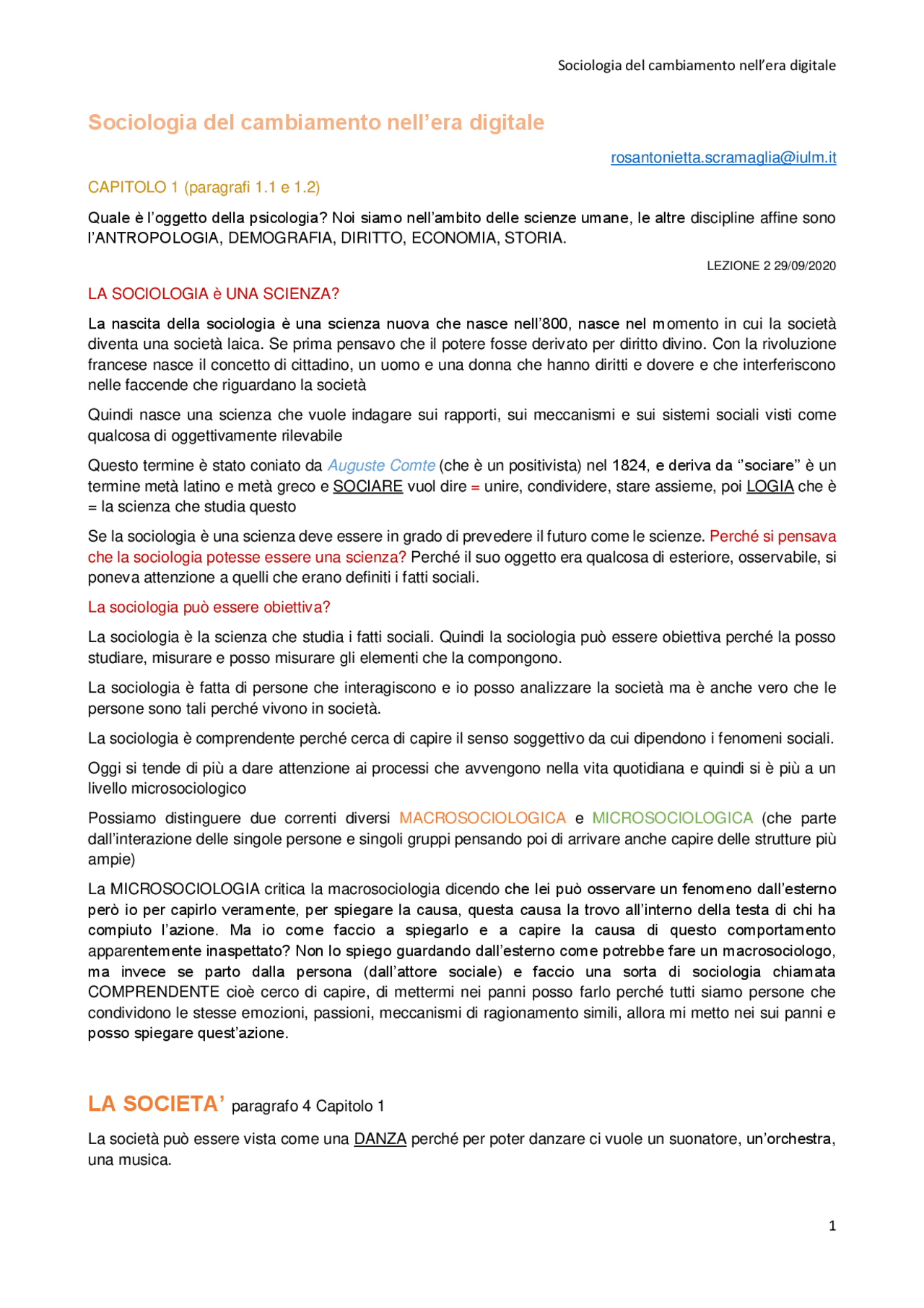 Appunti Sociologia Del Cambiamento Nellera Digitale Docsity