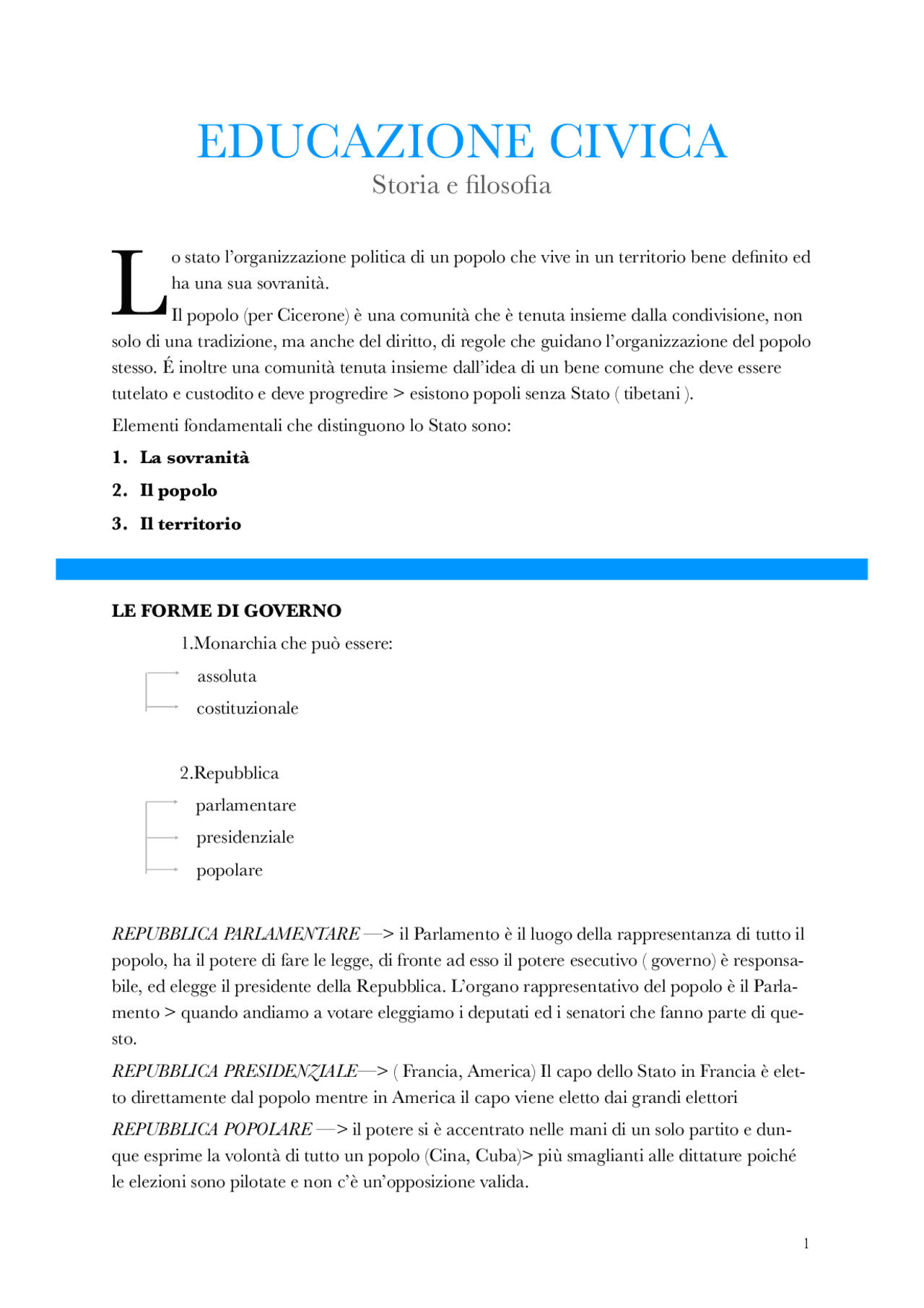 Schemi Di Educazione Civica Docsity