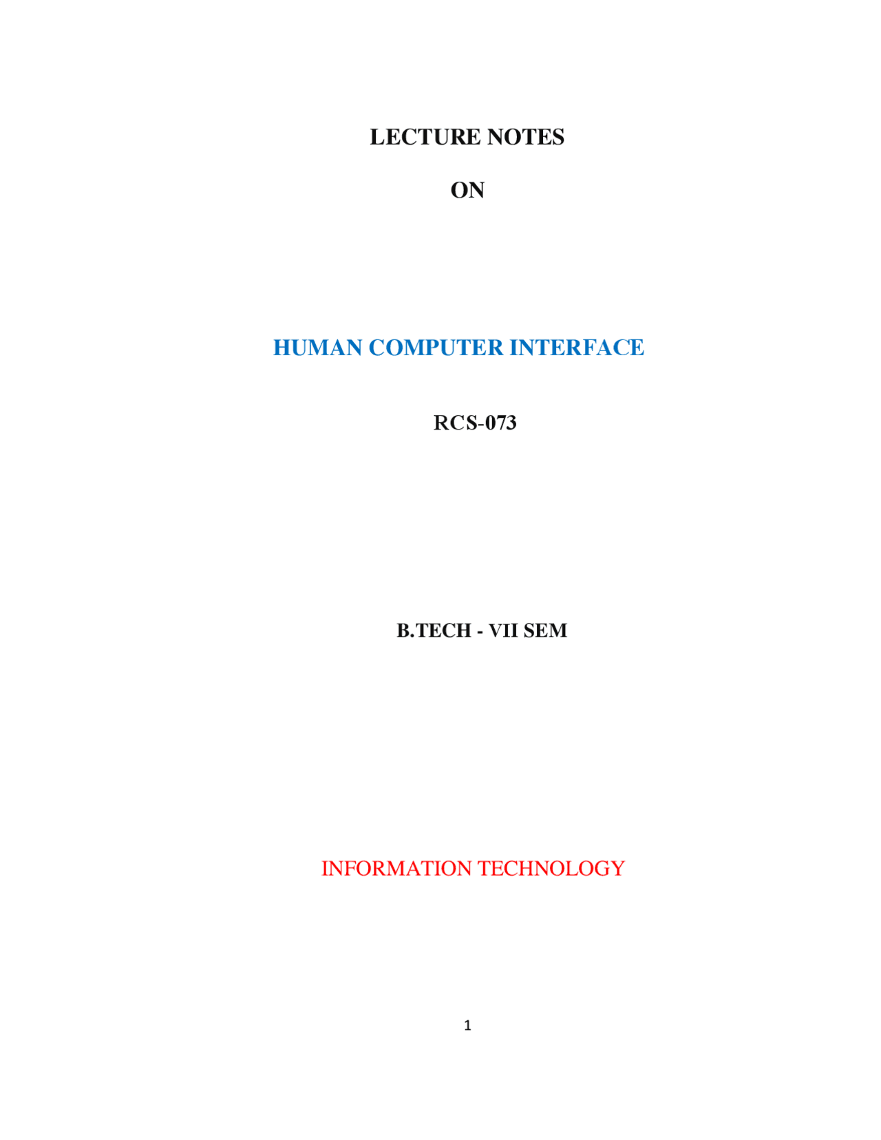 Human Computer Interface Docsity