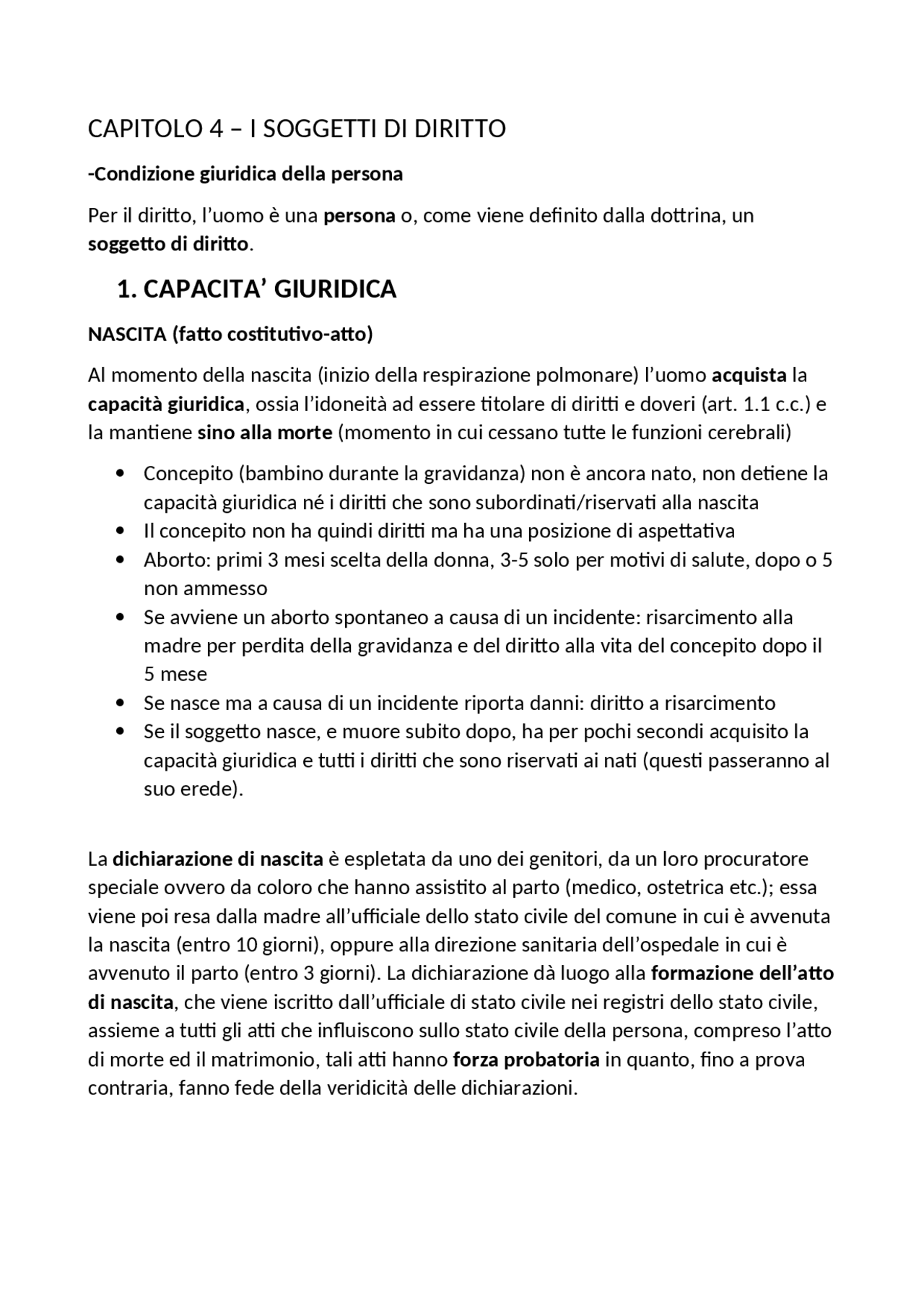 Galgano Rissunto Cap4 Soggetti Del Diritto Docsity