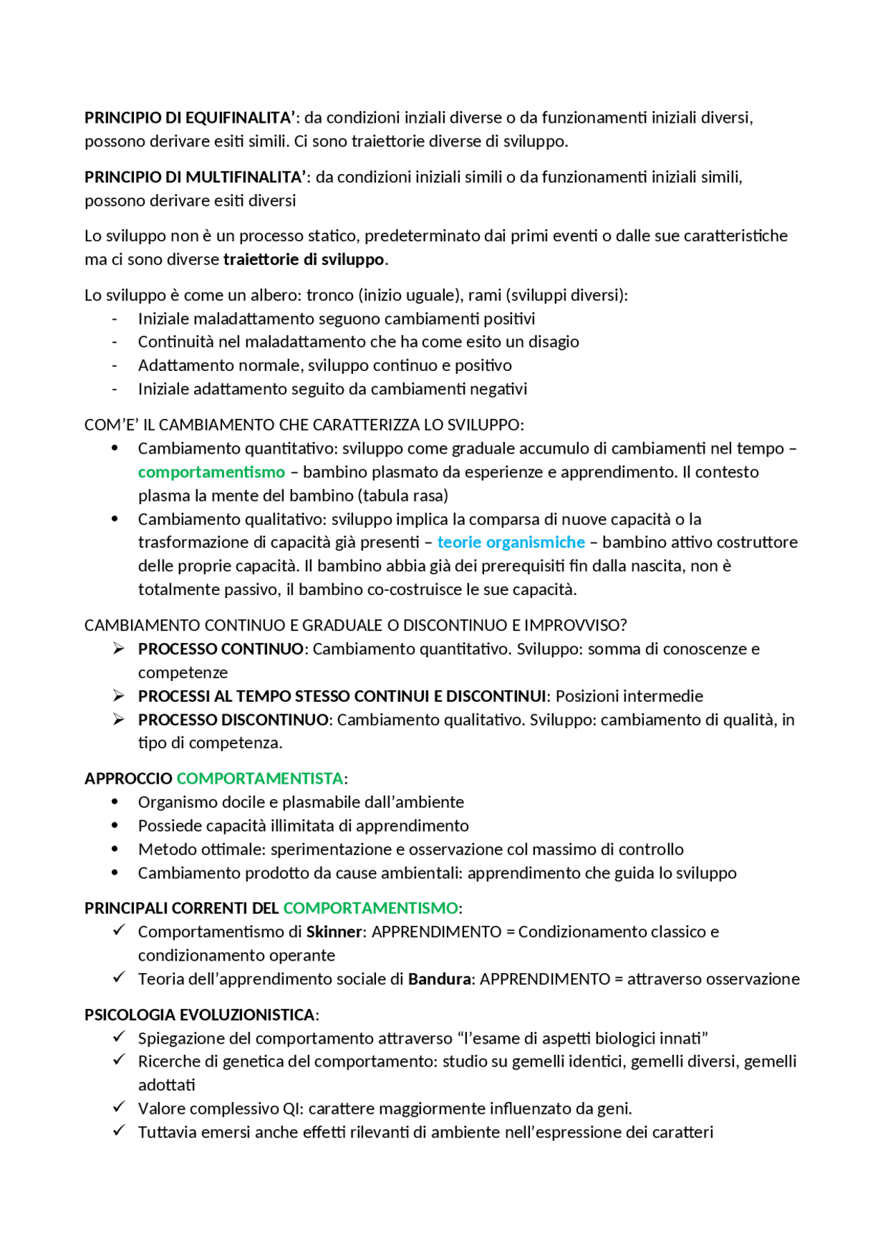 Appunti Psicologia Dello Sviluppo Docsity