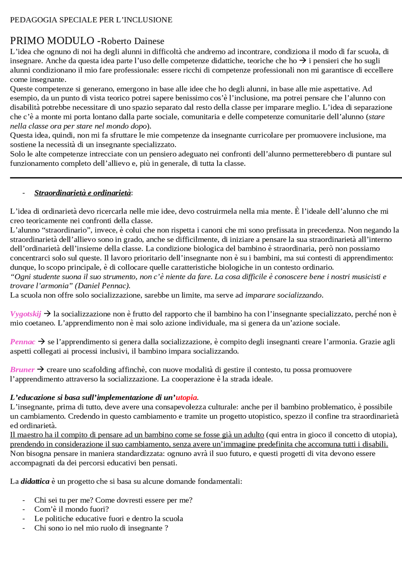 Appunti Lezioni Prof Dainese E Prof Sandri Docsity