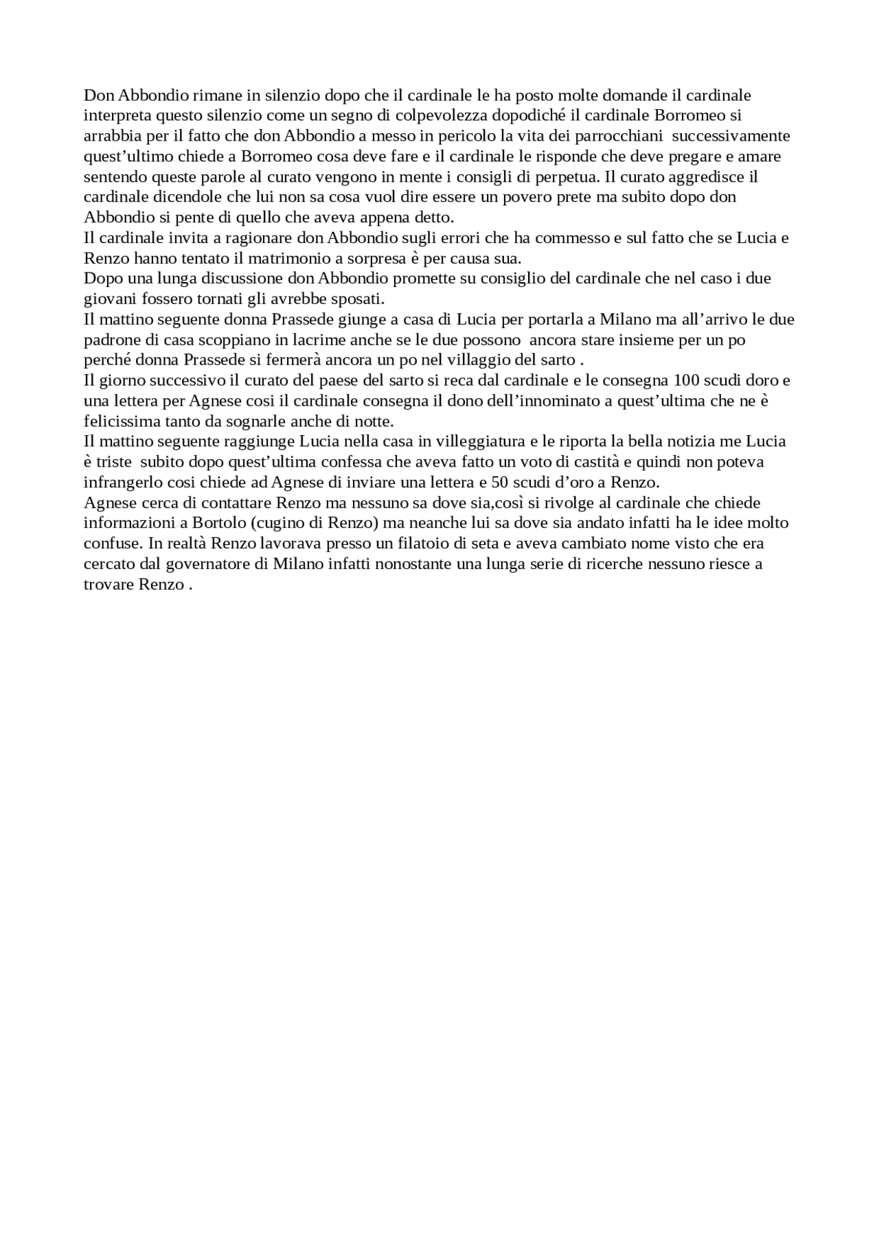 Riassunto Cap 26 Promessi Sposi Docsity