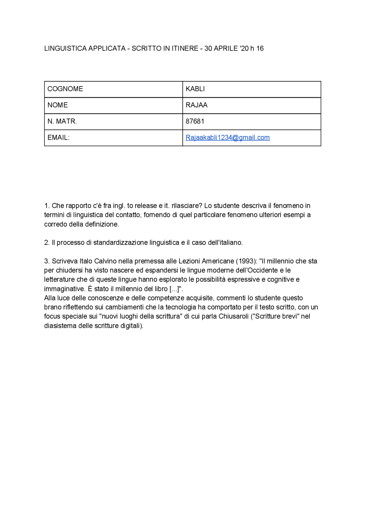 Linguistica Applicata Unimc Docsity