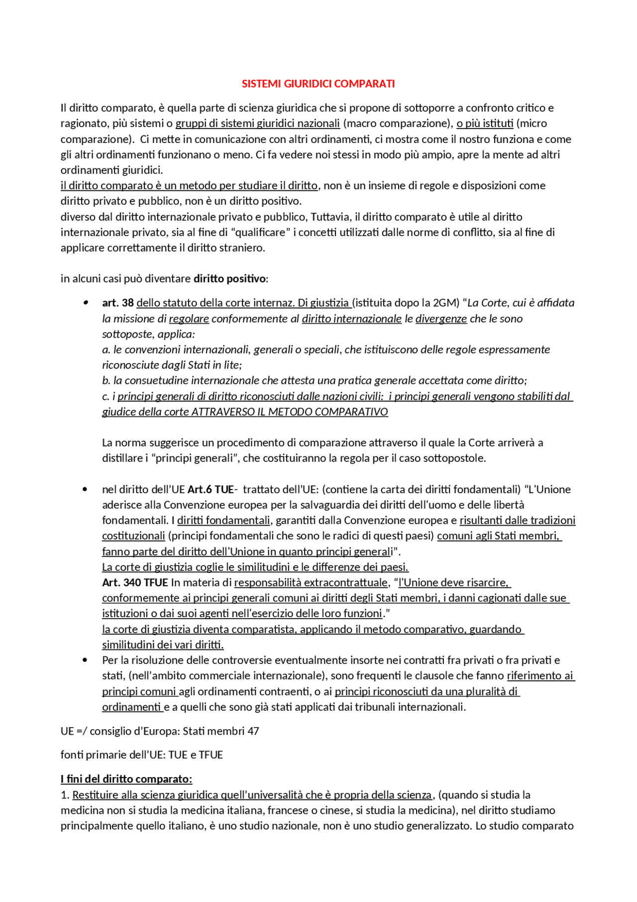 Sistemi Giuridici Comparati Riassunto Manuale Docsity