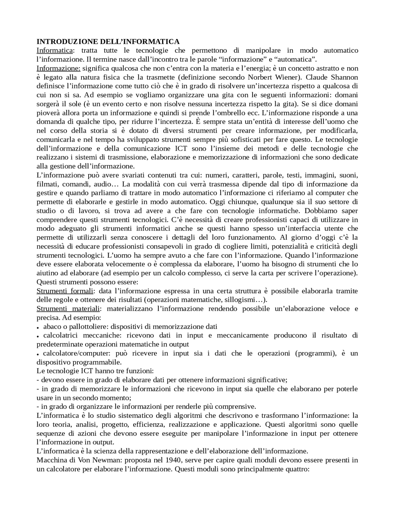 Appunti Di Informatica Docsity