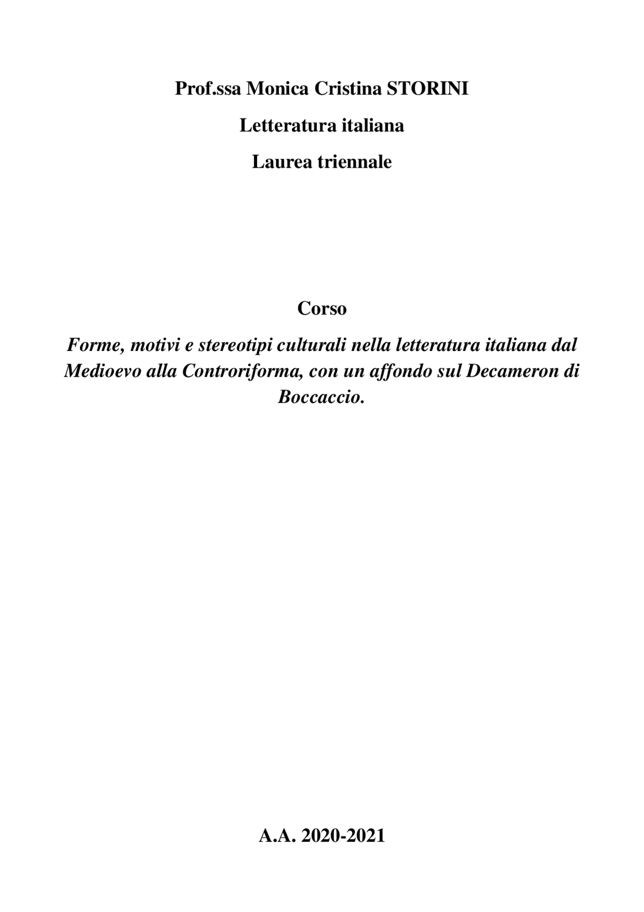 Dispense Della Prof Storini Docsity