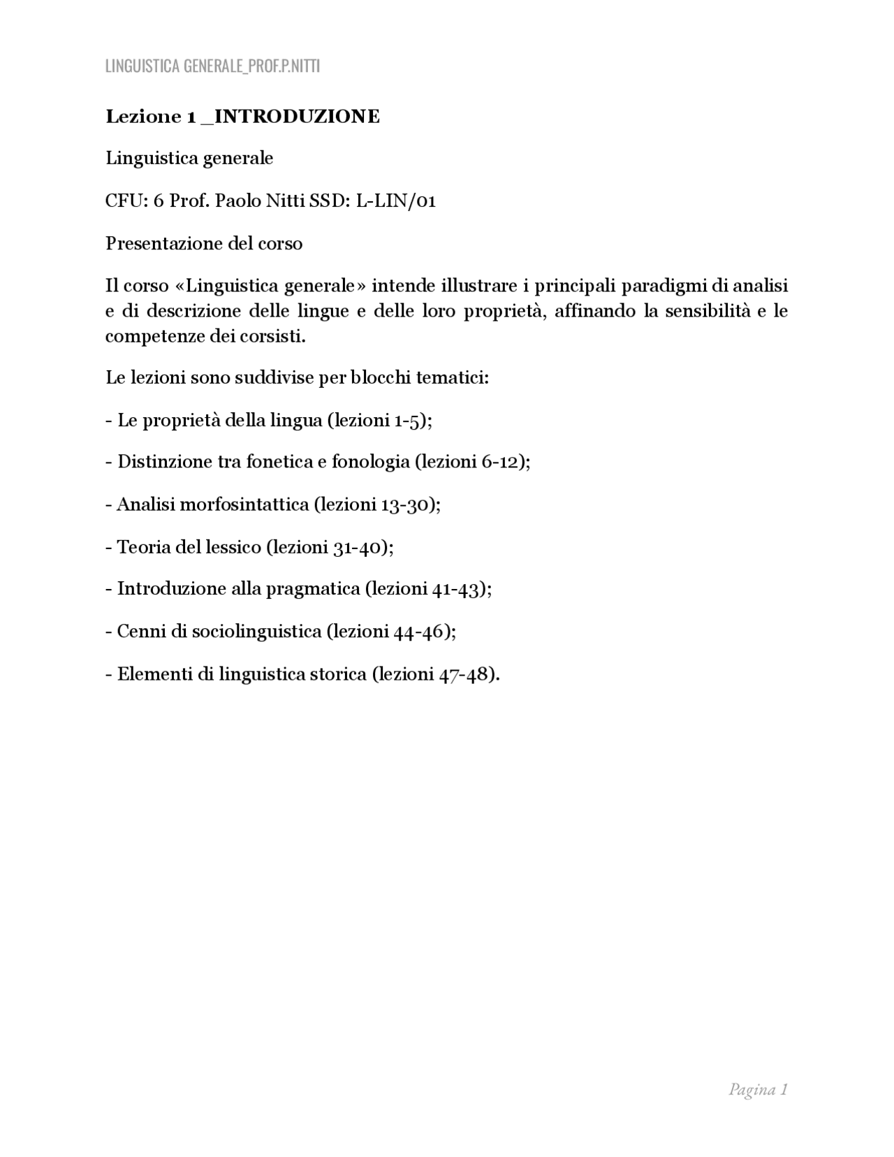 Linguistica Generale 6 Cfu Sbobinature Di Linguistica Docsity