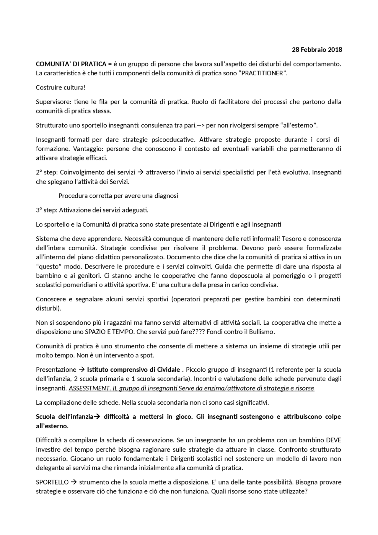 Comunità Di Pratica A Scuola Docsity