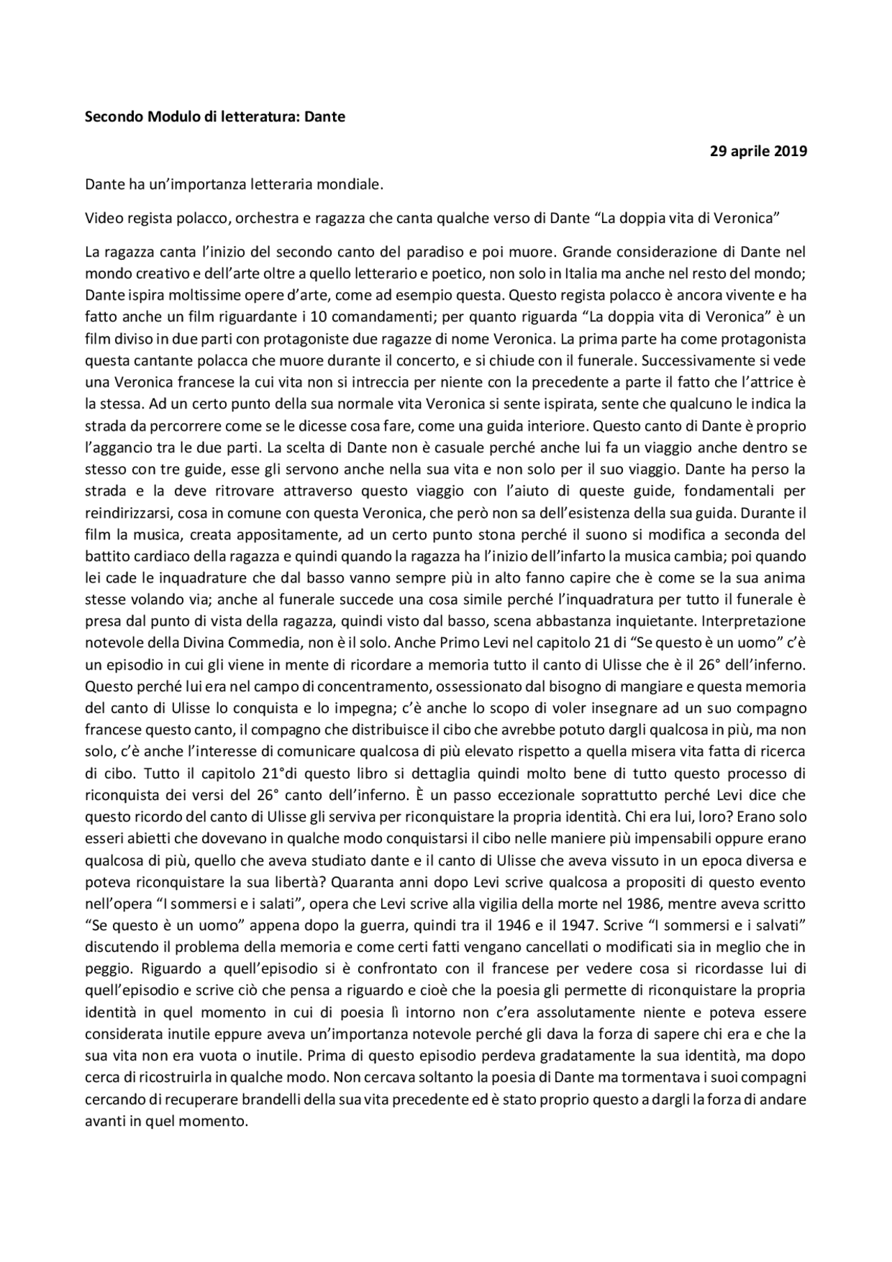 Appunti Letteratura Italiana 2 2modulo Docsity