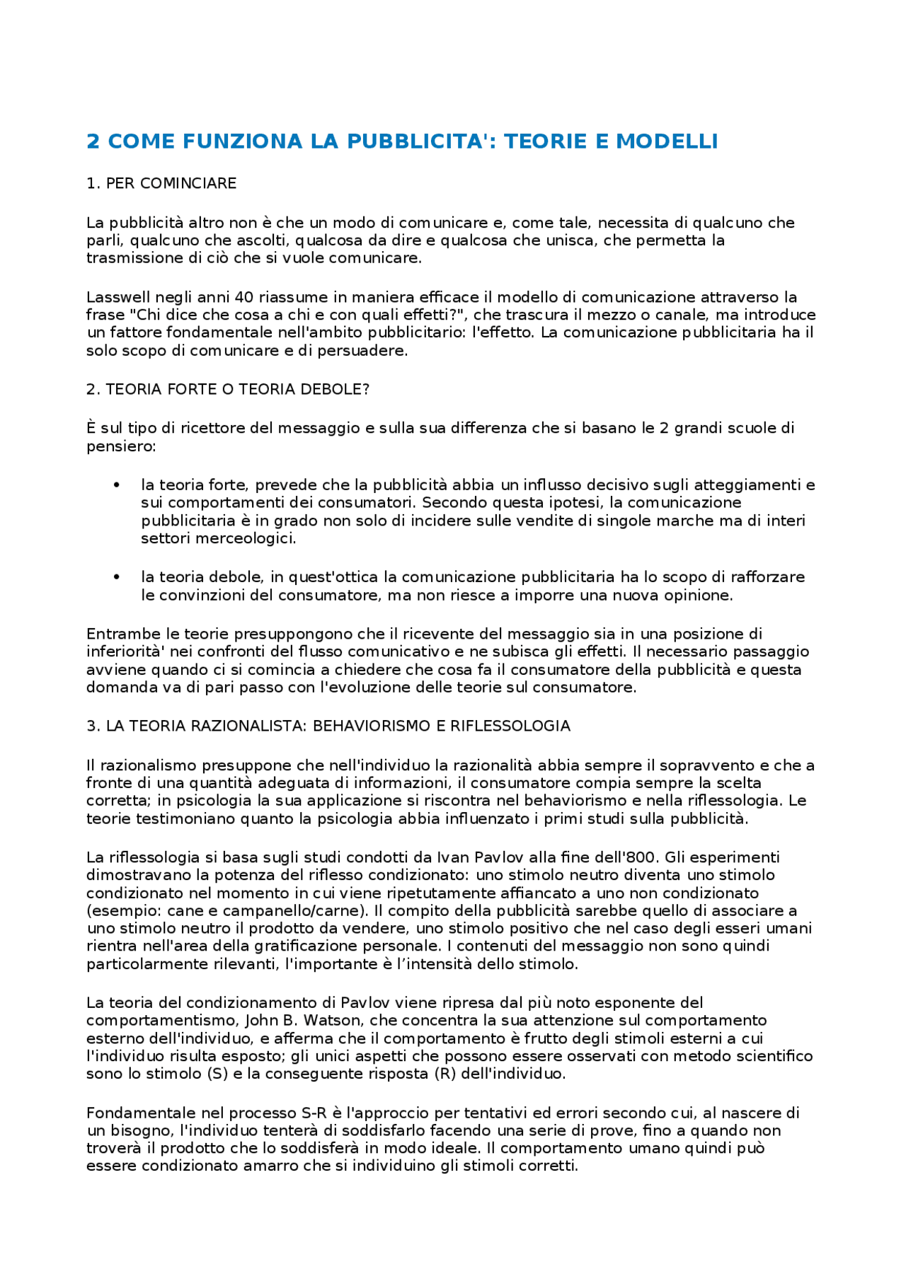 Capitolo 2 Pubblicità Teorie E Tecniche Docsity