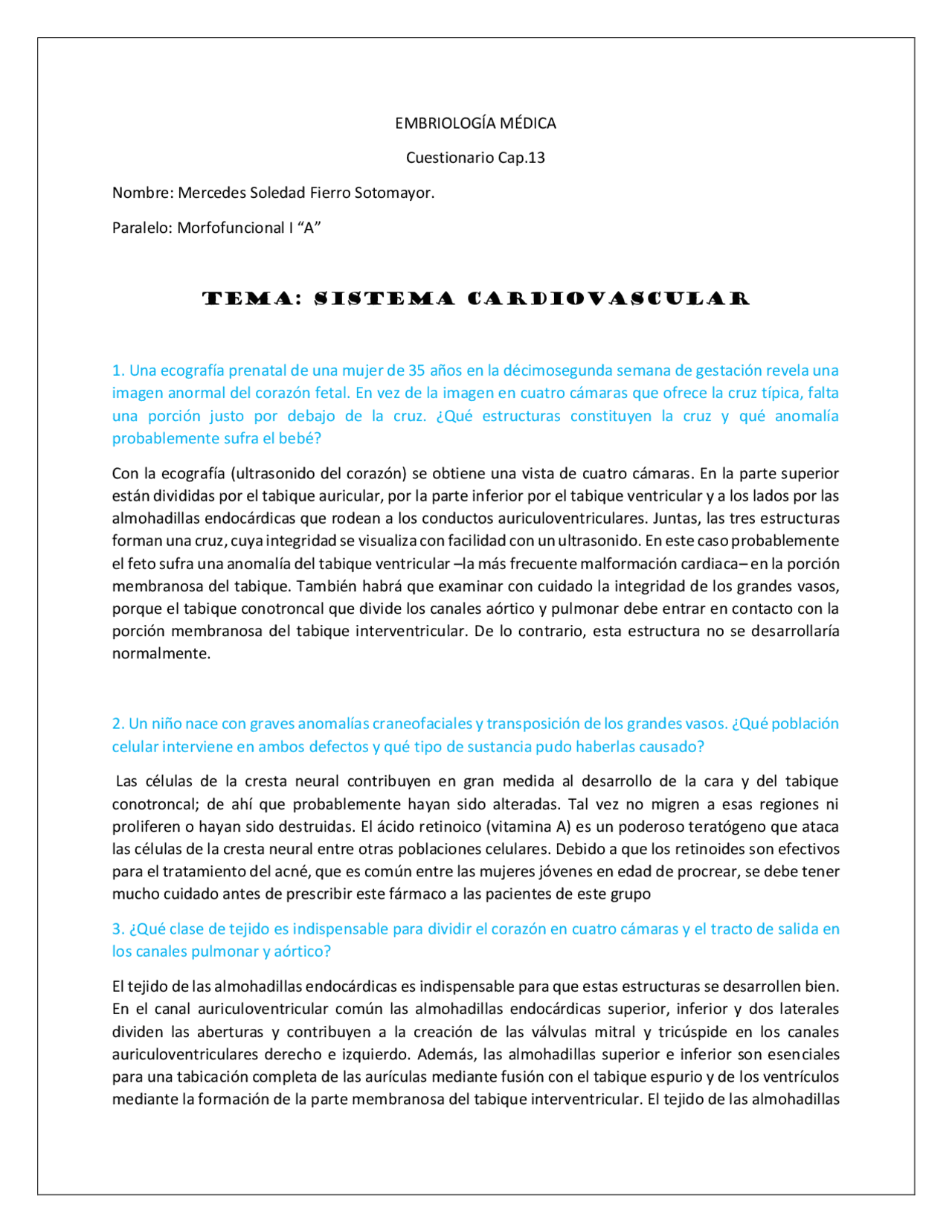 Problemas De Embriología Docsity