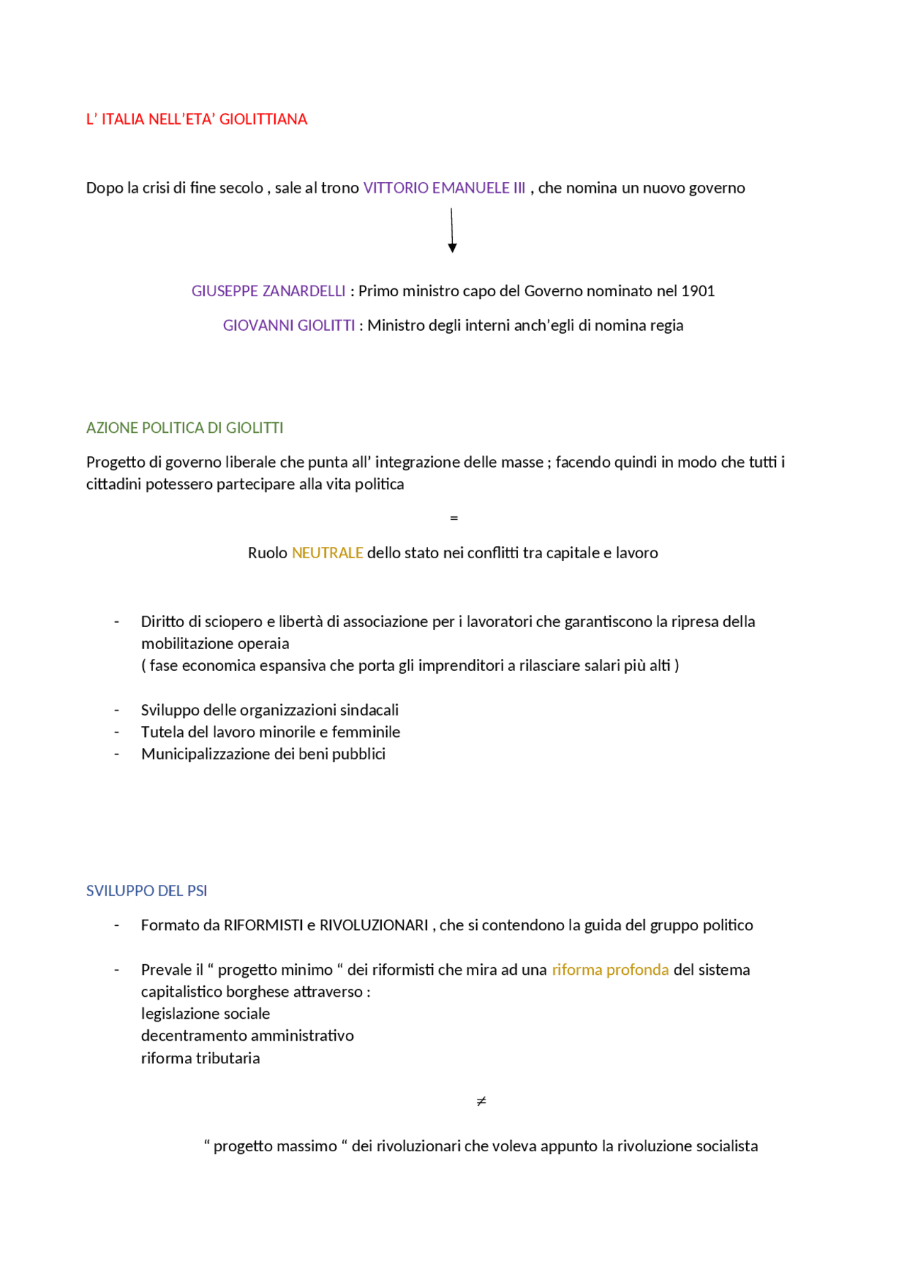 Litalia Con Giolitti Storia Docsity