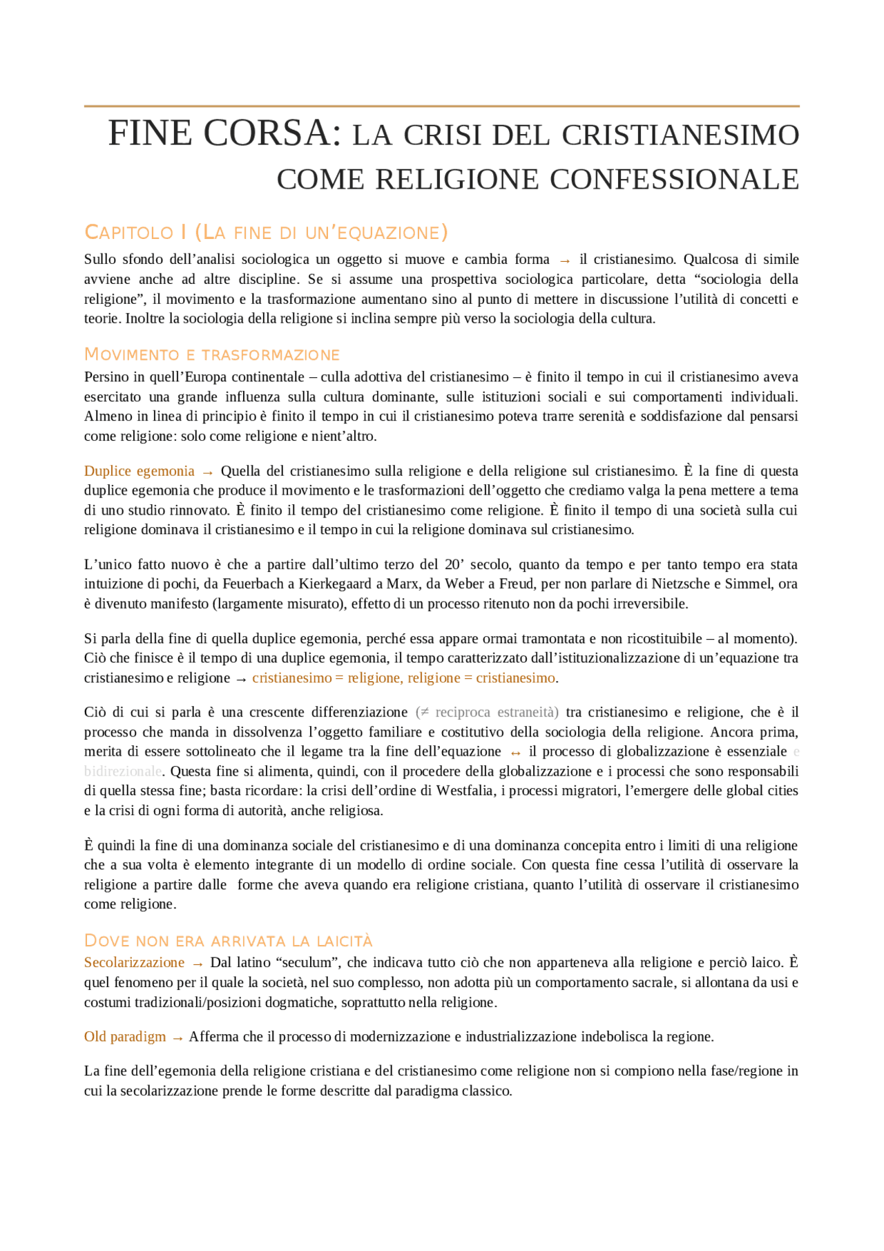 Fine Corsa Riassunto Diotallevi Docsity