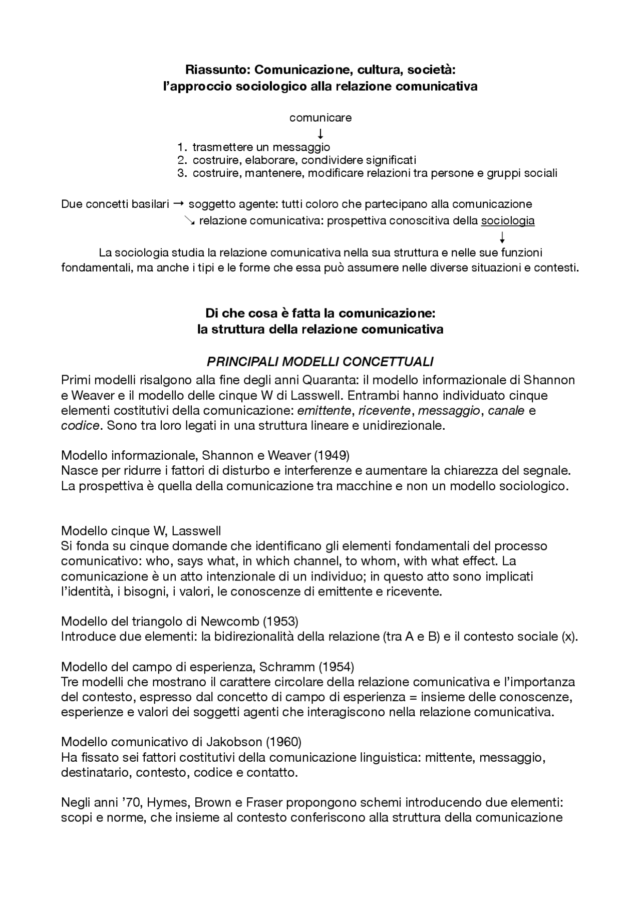 Teorie E Tecniche Della Comunicazione Docsity