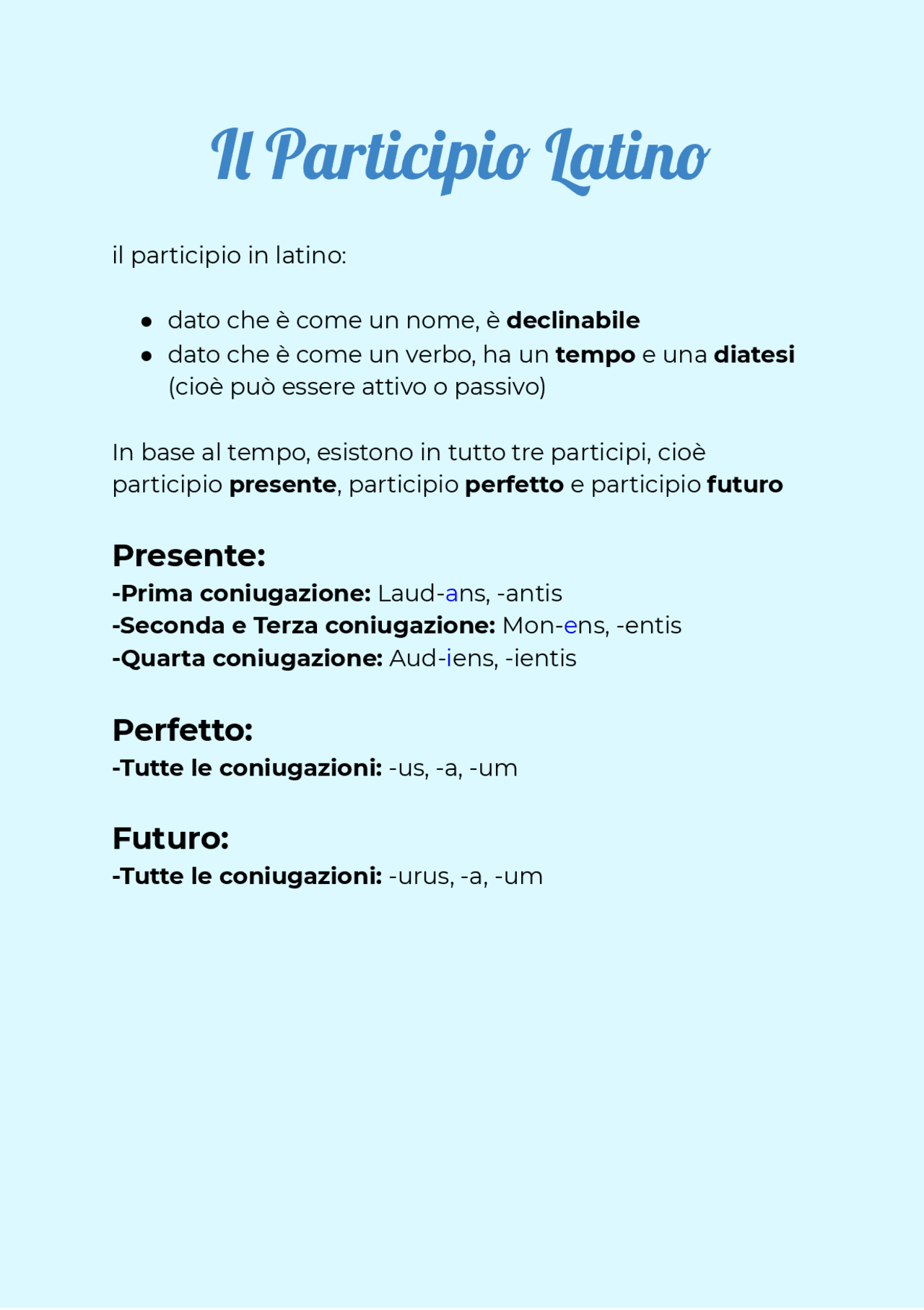 Appunti Participio Latino Docsity