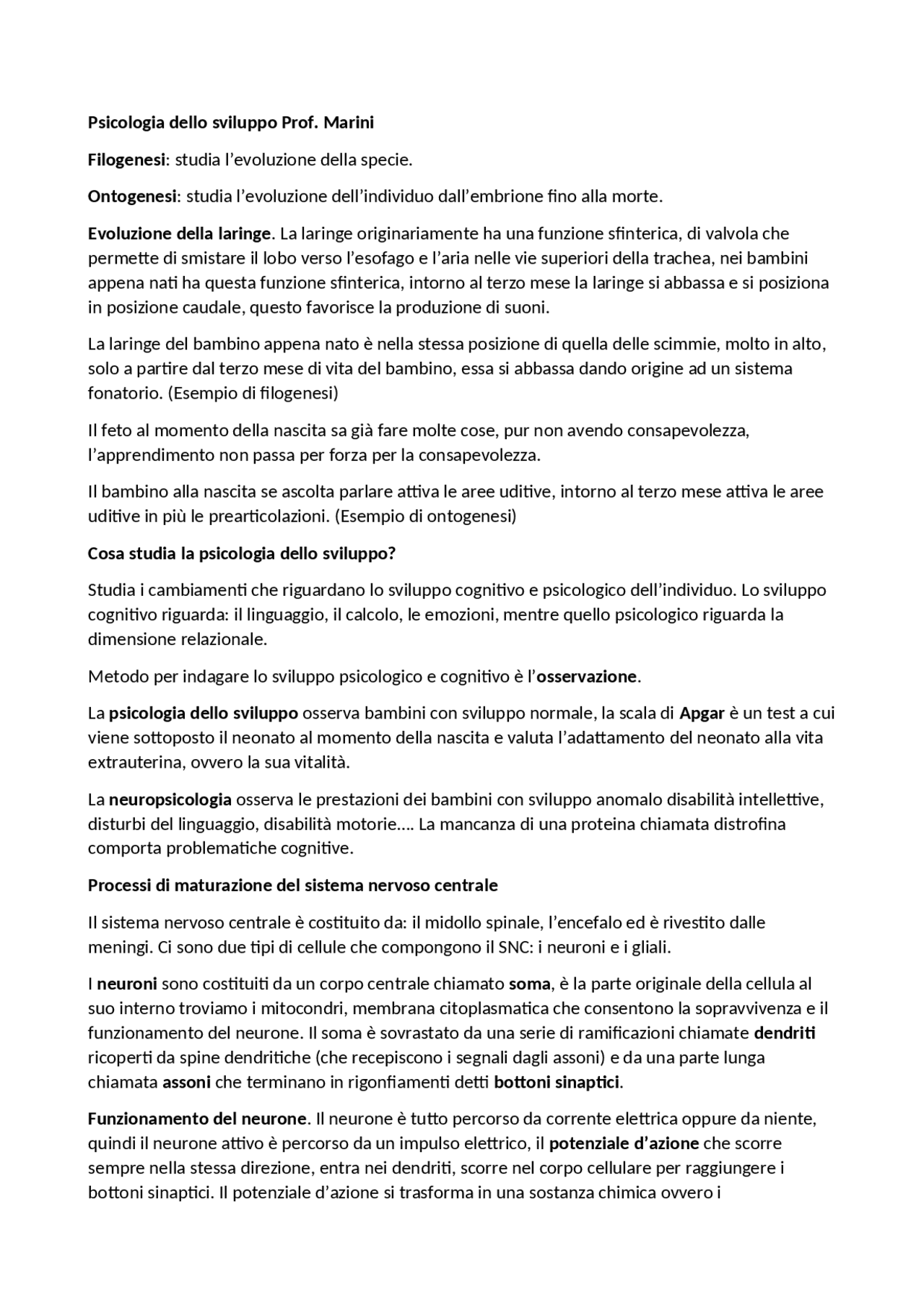 Riassunto Psicologia Dello Sviluppo Docsity