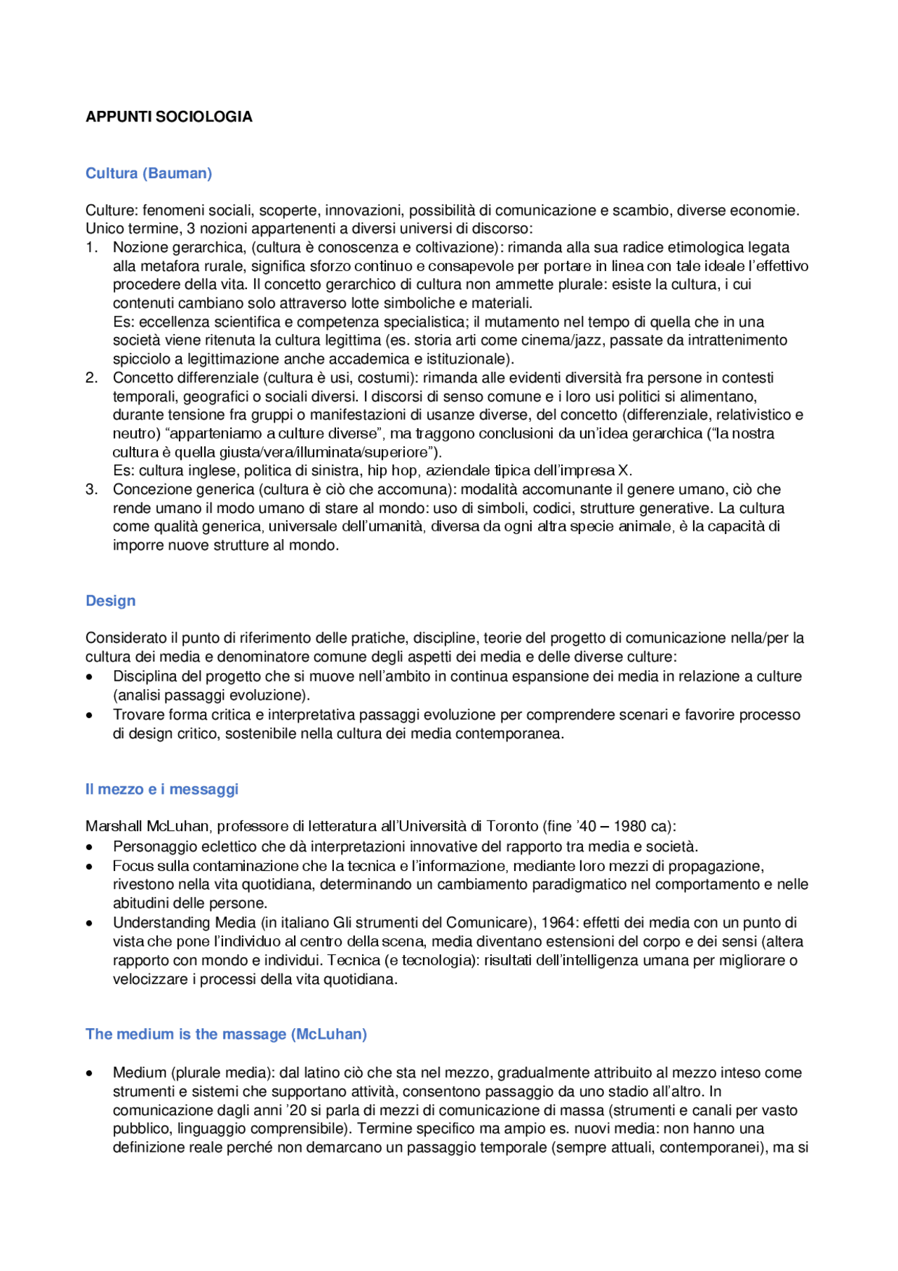 Appunti Lezione E Riassunto Media Culture Design Docsity
