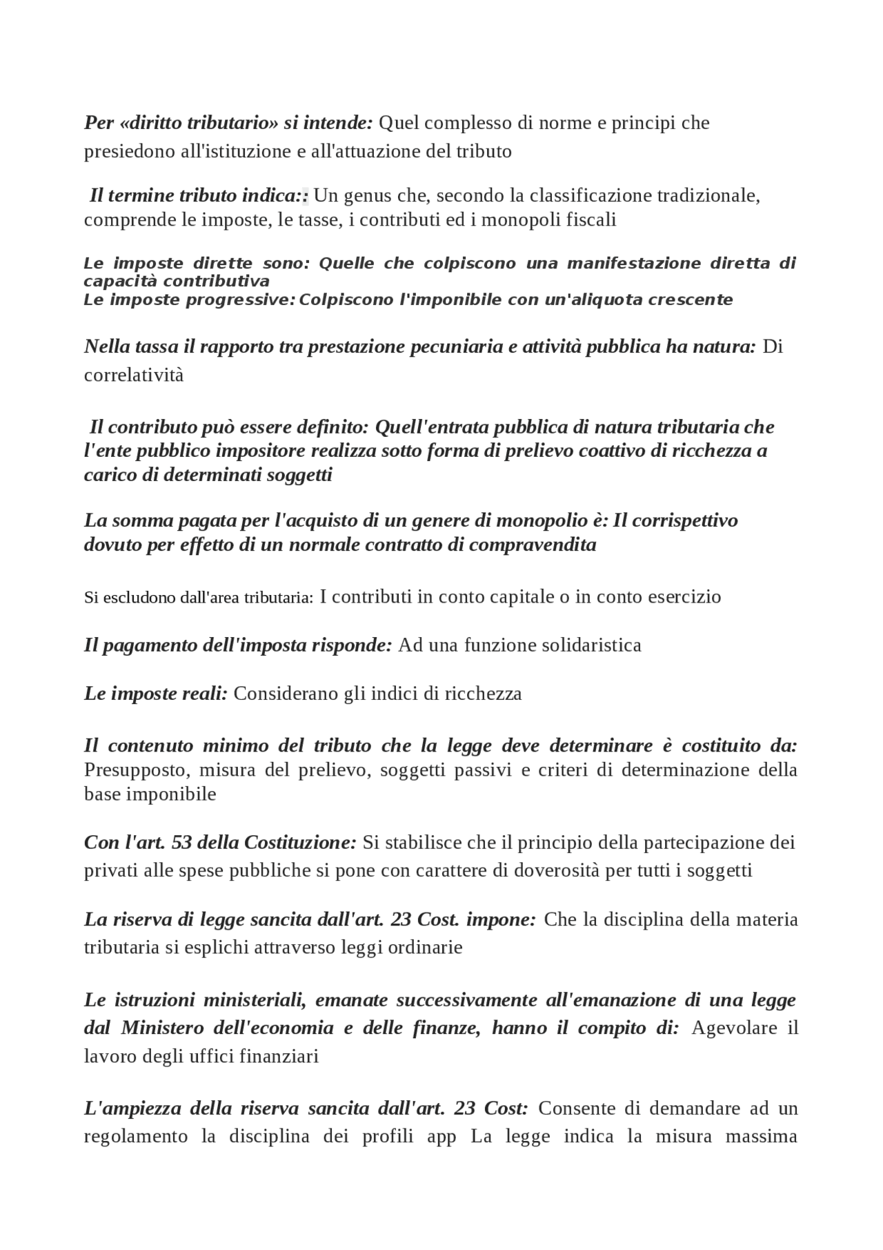 Diritto Tributario - Docsity
