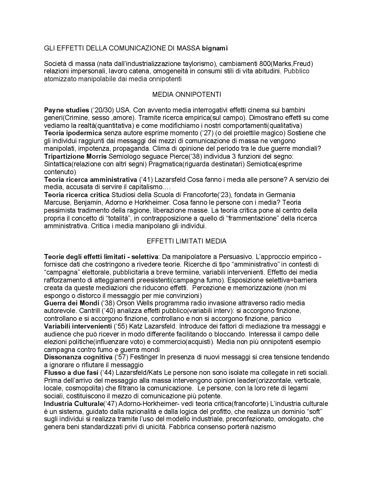 Comunicazione Di Massa Docsity