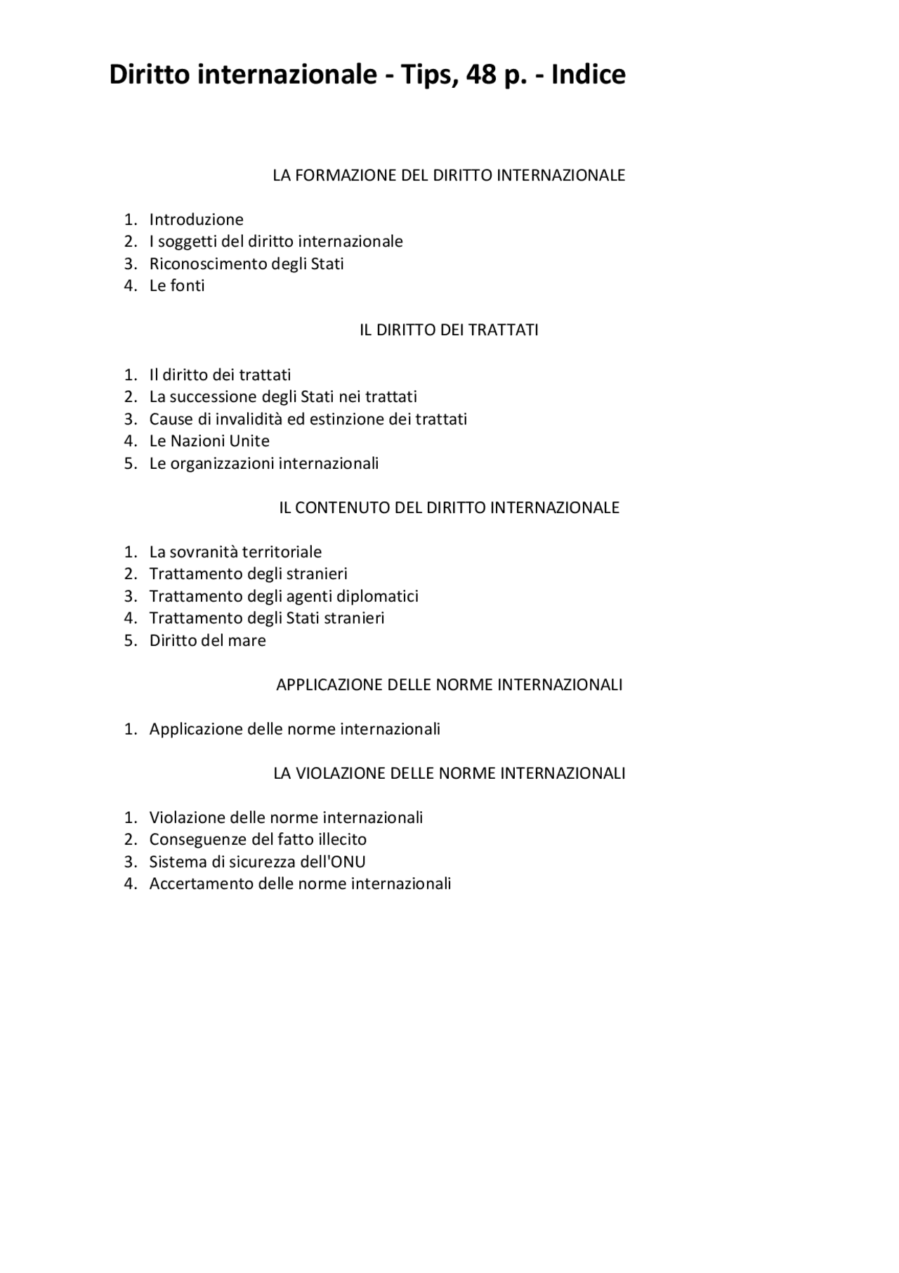 Diritto Internazionale Docsity