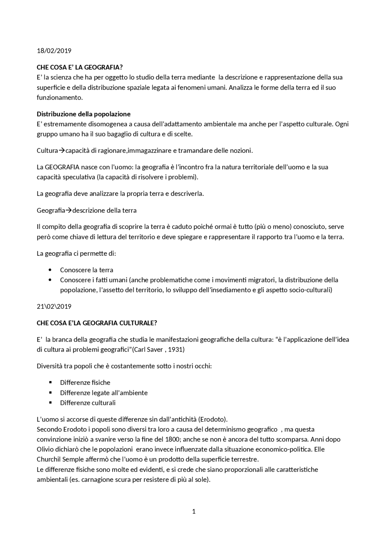 Sbobinature Di Geografia Culturale Informatica Umanistica Docsity