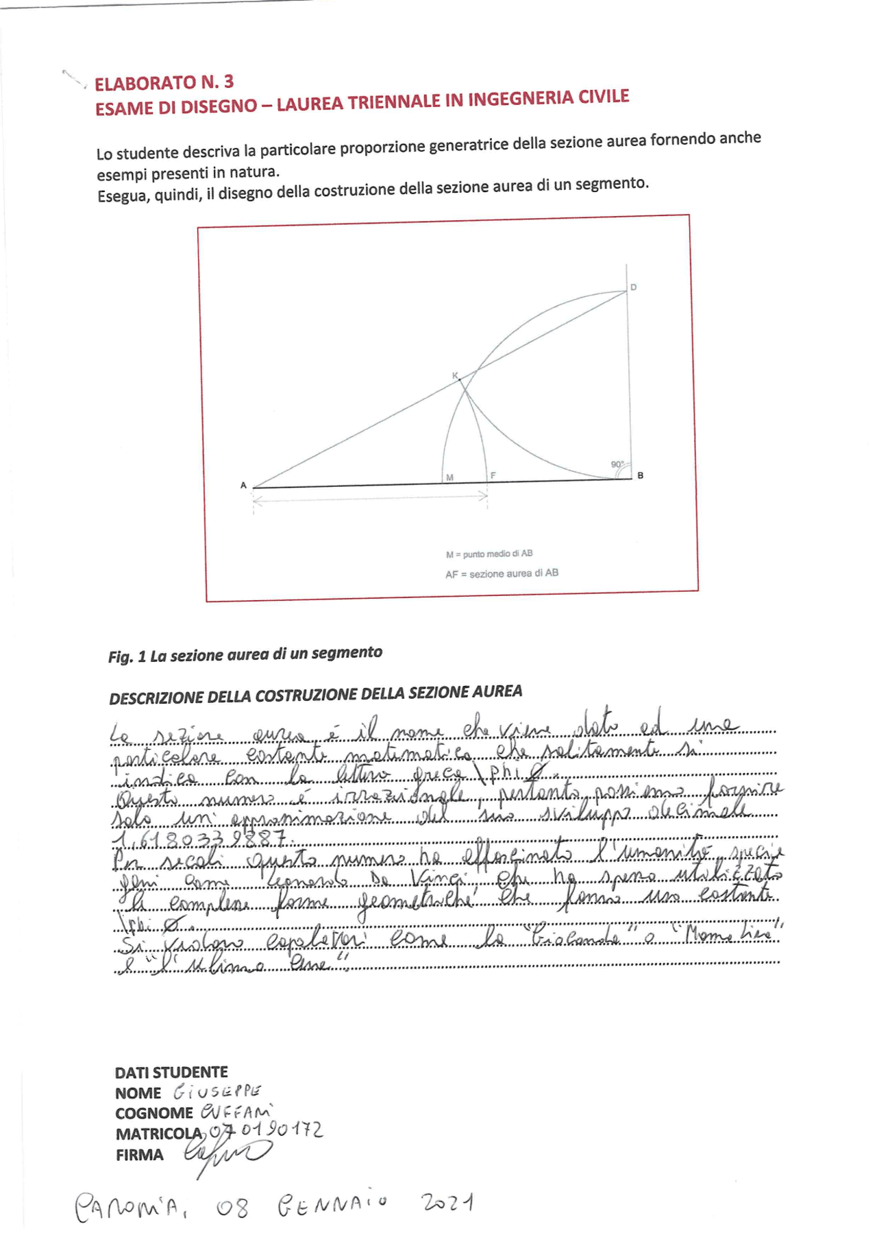 Elaborato 3 Disegno Tecnico Docsity