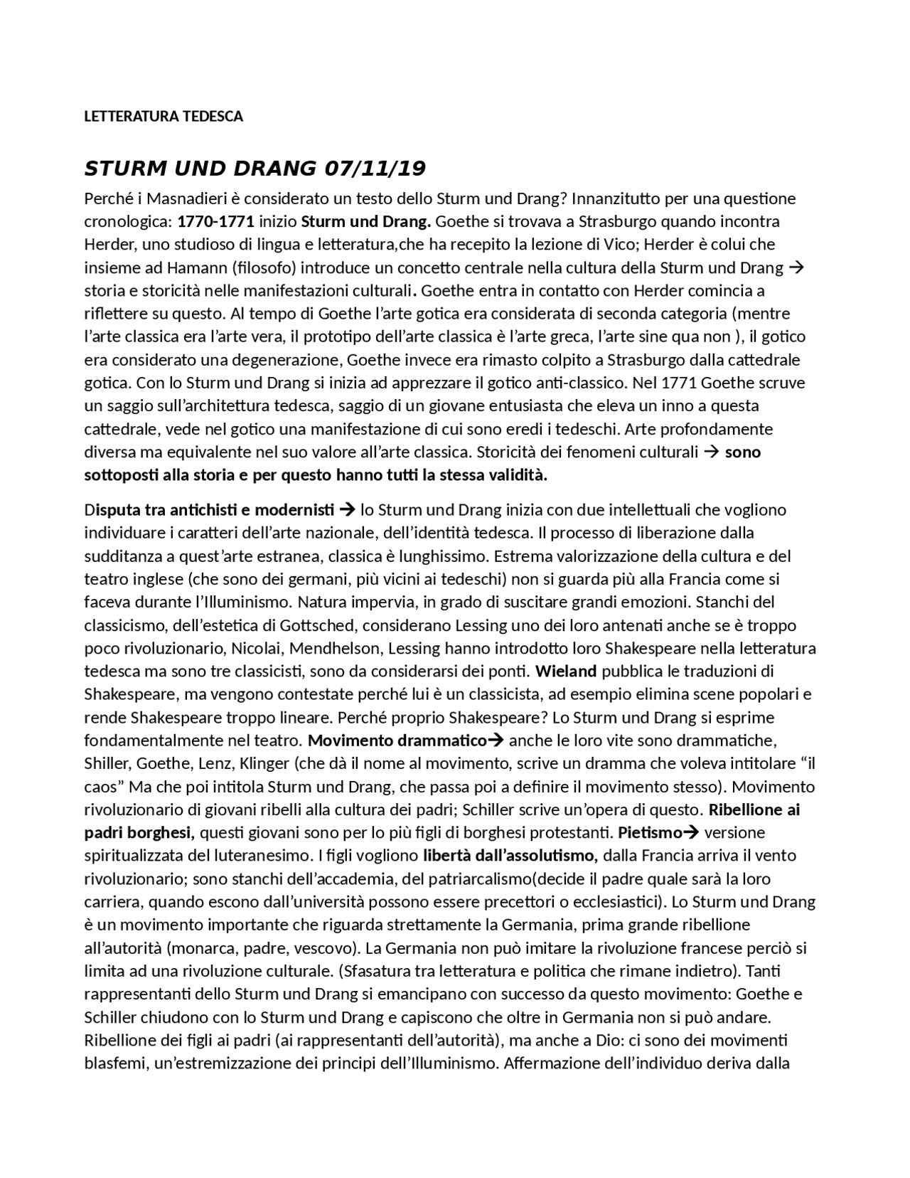 Sturm Und Drang E Masnadieri Letteratura Tedesca 1 Docsity