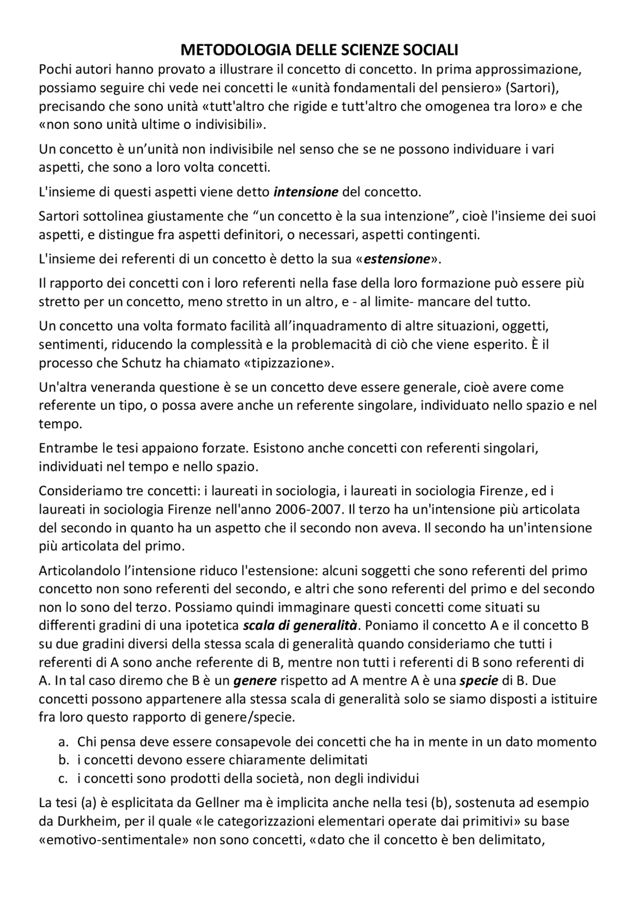Metodologia Delle Scienze Sociali Docsity