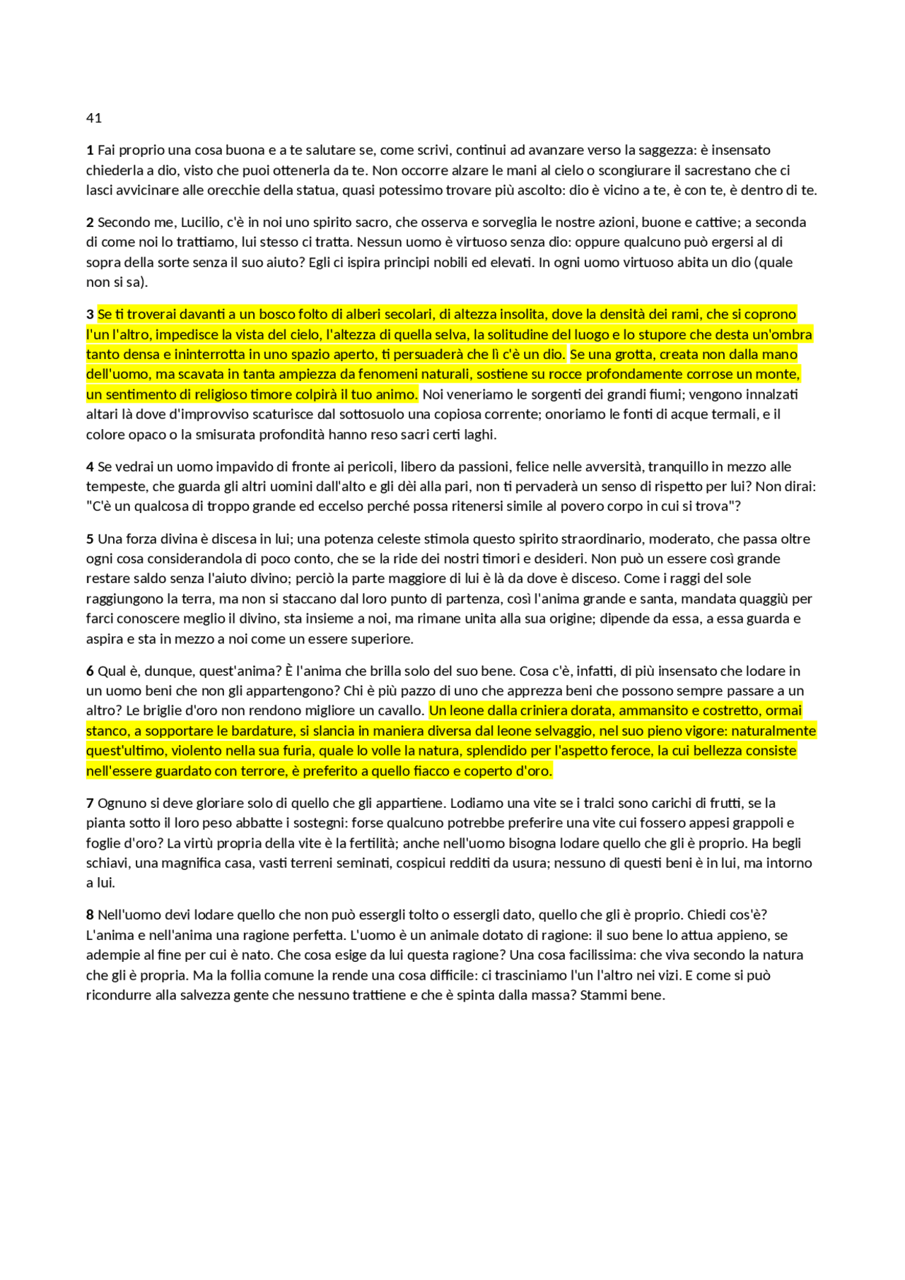 Traduzione Epistula 41 Seneca - Docsity