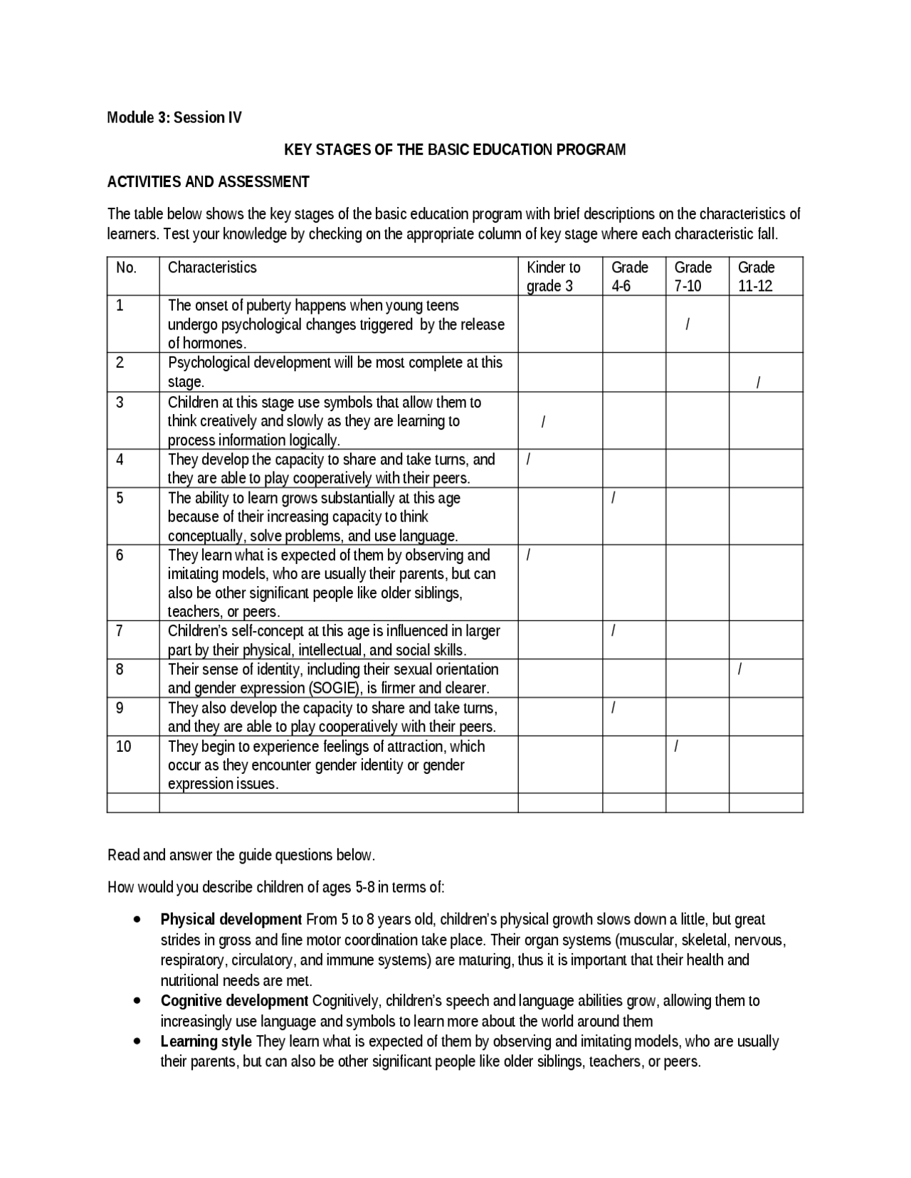 Tip module module session 1-9 module 3 - Docsity