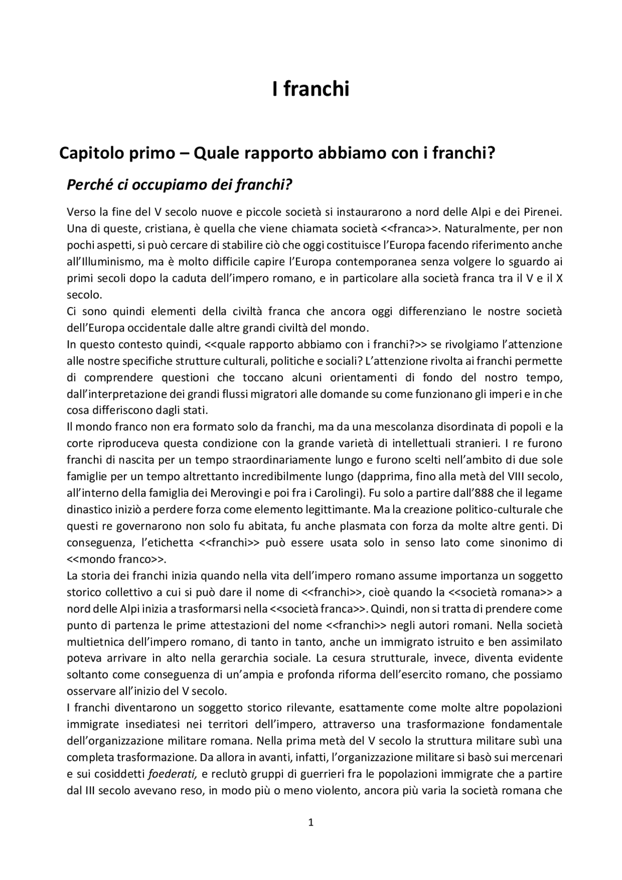 I Franchi Jussen Docsity