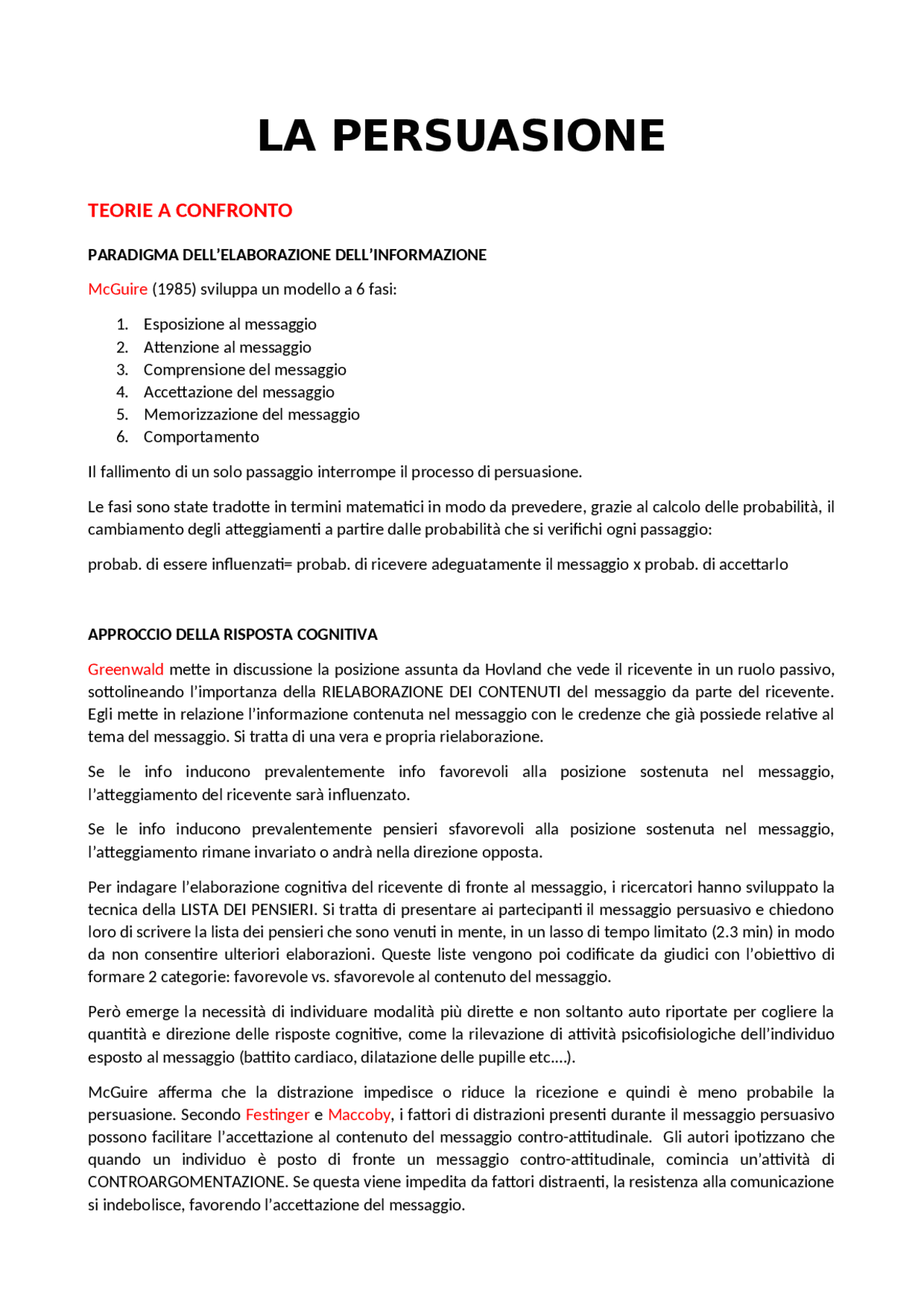 Riassunto La Persuasione Di Cavazza Docsity