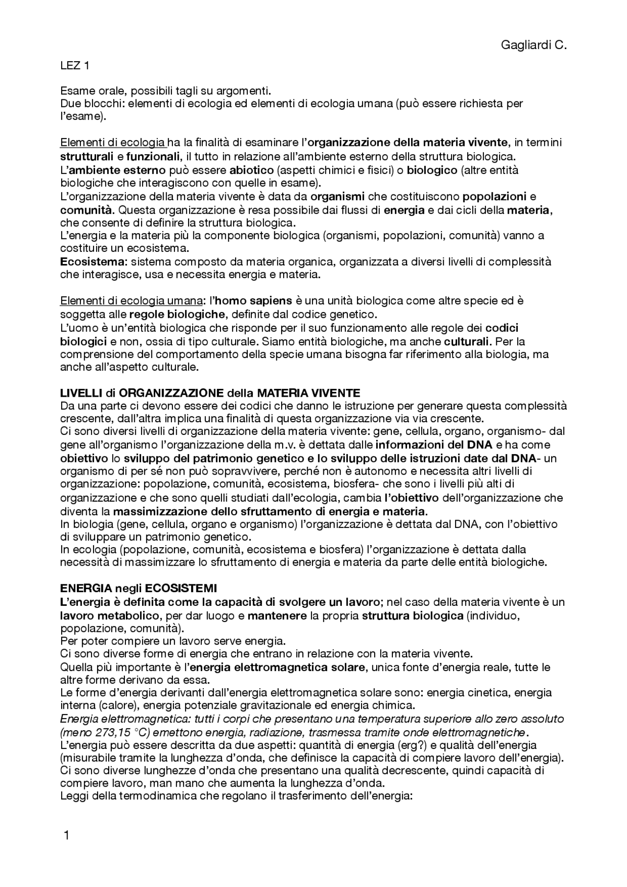Appunti Completi Di Ecologia E Domande Desame Docsity