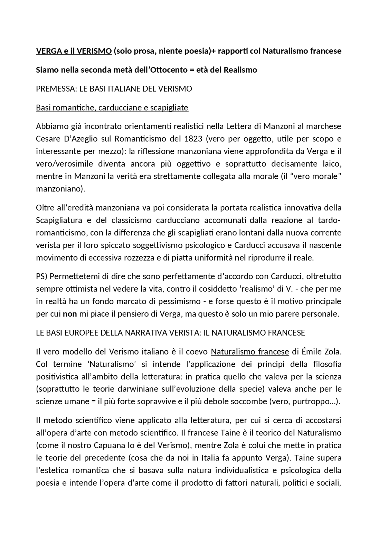 Giovanni Verga E Il Verismo Docsity