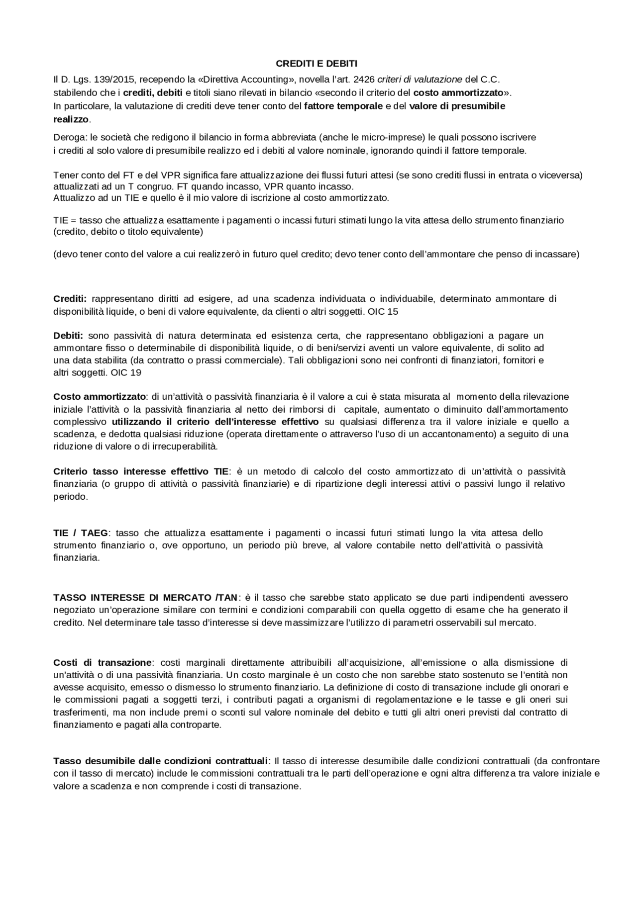 Bilancio Riassunto Docsity