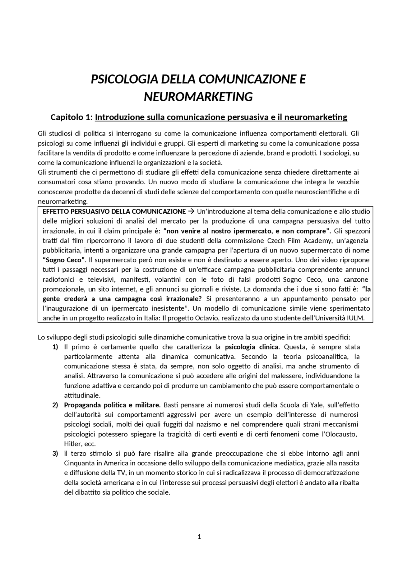 Psicologia Della Comunicazione E Neuromarketing Docsity