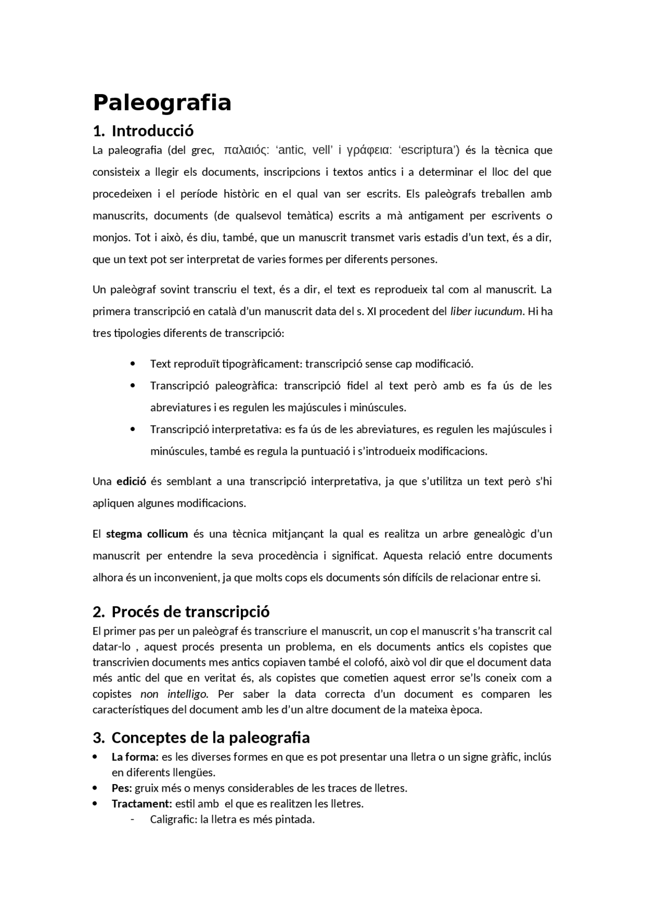 Paleografia i transcripción | Apuntes de Paleobiología | Docsity