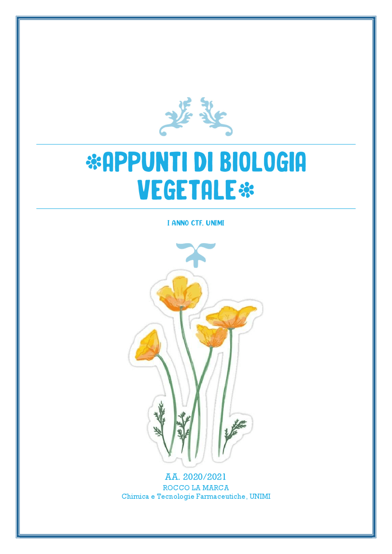 Biologia Vegetale Ctf Unimi Programma Completo Docsity