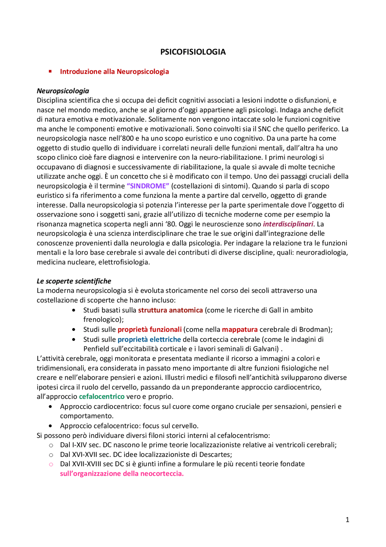 Riassunti Corso Psicofisiologia E Neuroscienze Cognitive Docsity