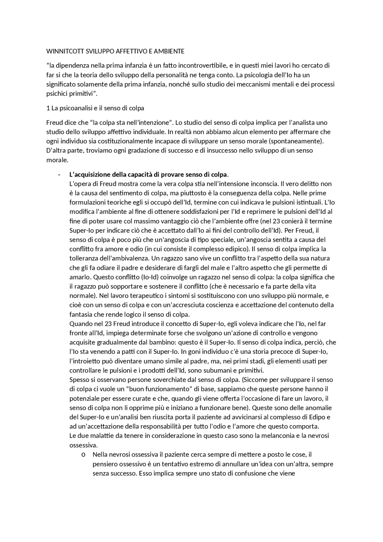 Sviluppo Affettivo E Ambiente Docsity